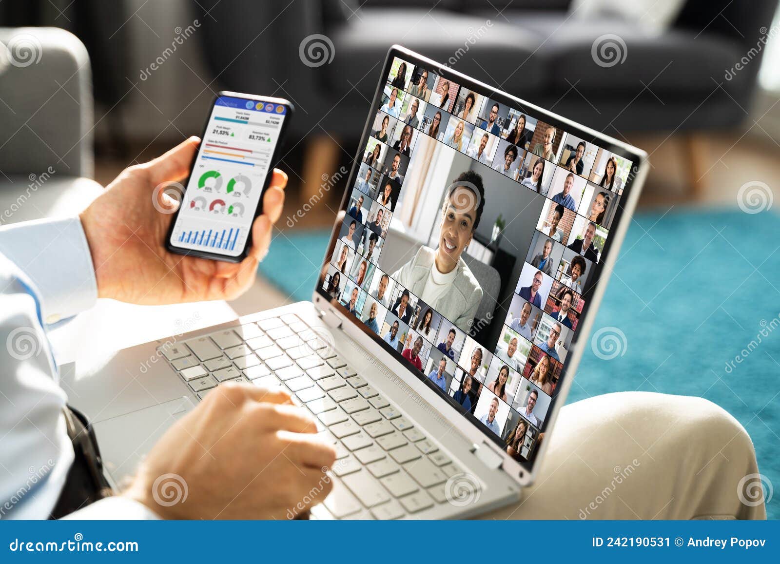 Videochat Business Training Call Stock Image - Image of virtual, smart ...