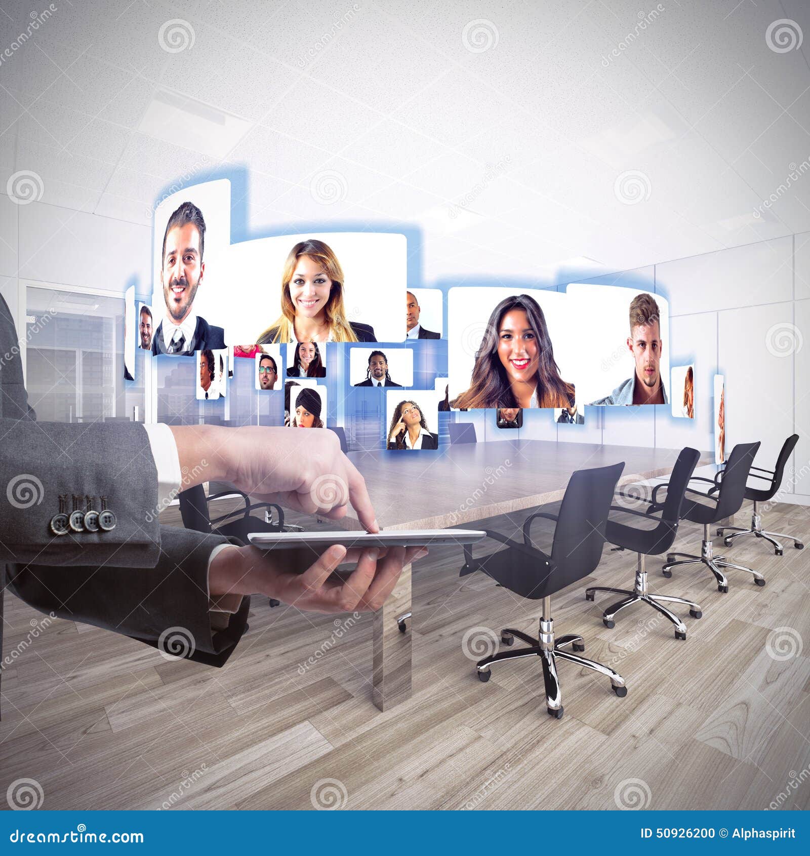 Videoconference Business Team Stock Photo - Image of finance, connected ...