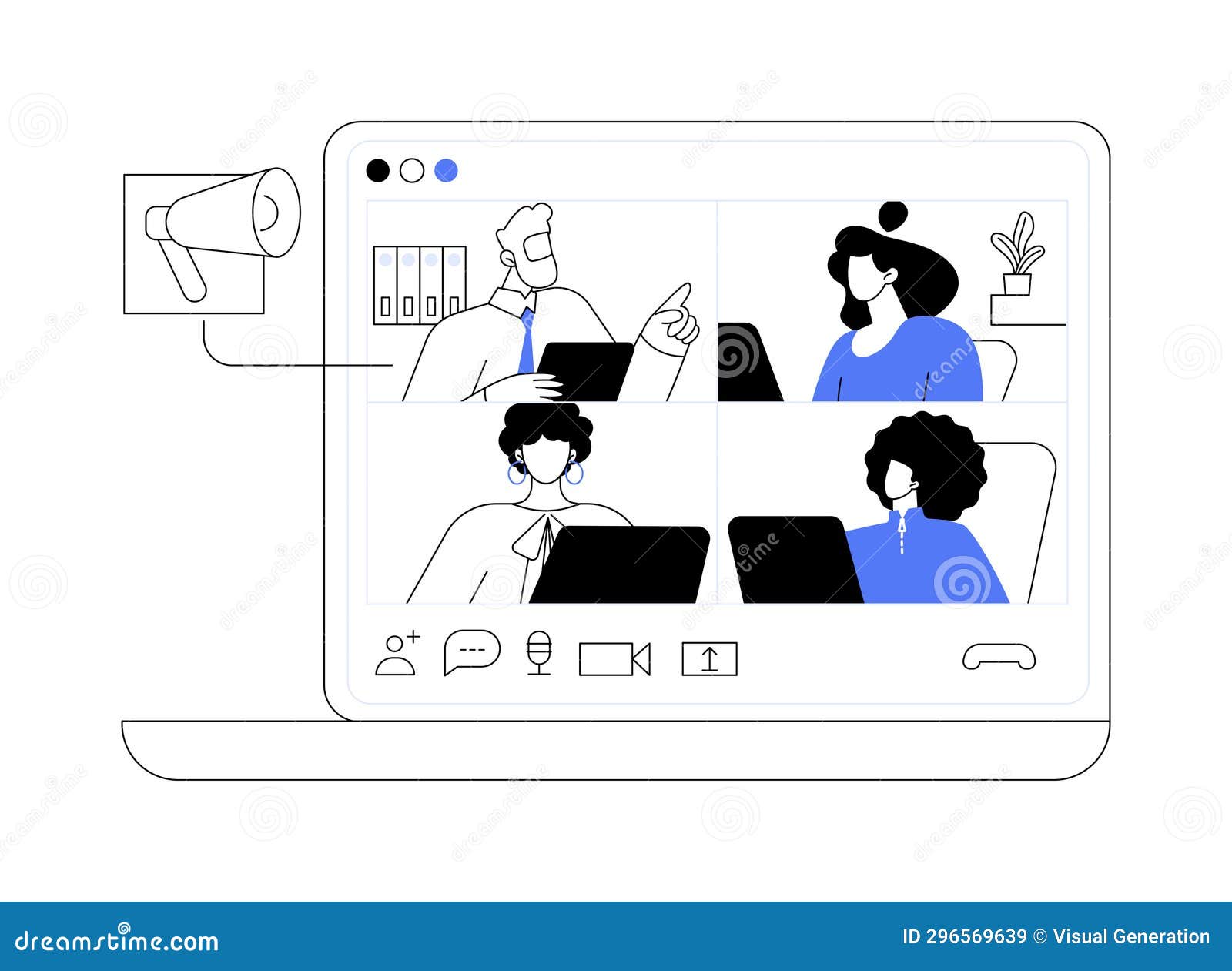 Videoconference Chat Abstract Concept Vector Illustration. Stock ...