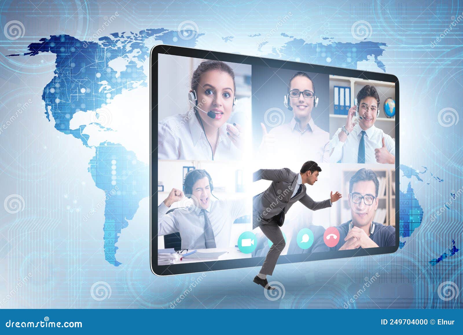 Videoconferencing Concept with People in Online Call Stock Photo ...