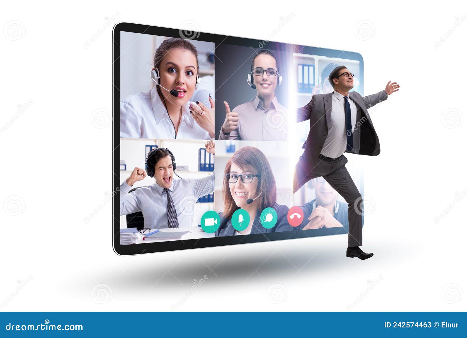 Videoconferencing Concept with People in Online Call Stock Image ...