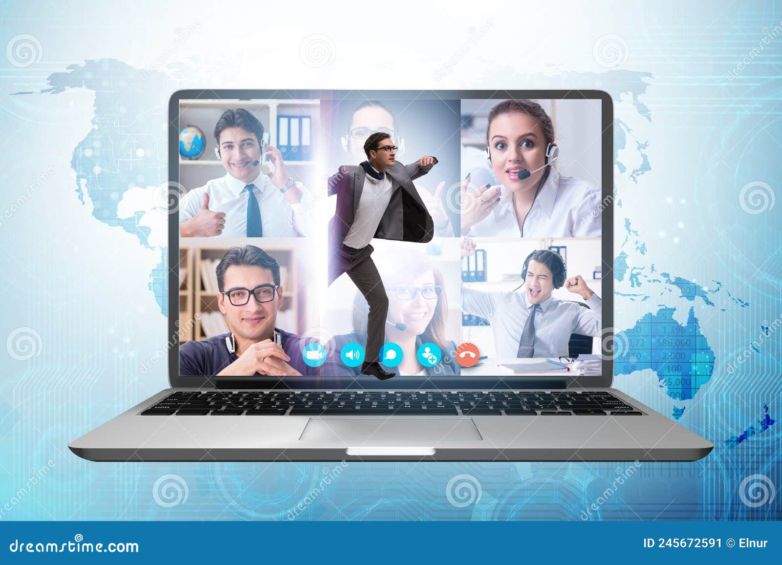 Videoconferencing Concept with People in Online Call Stock Image ...
