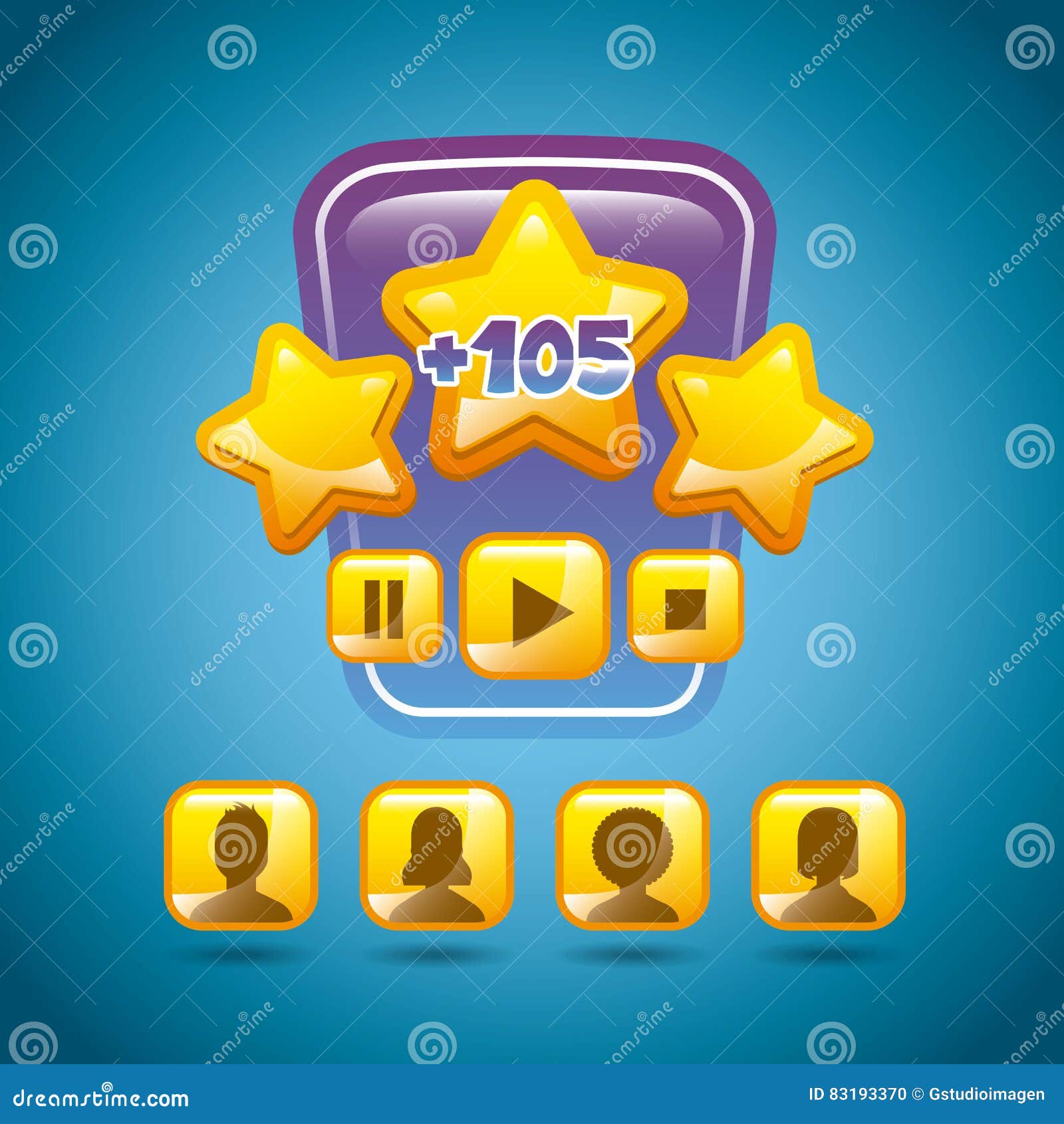 Videogame interface design stock illustration. Illustration of score ...