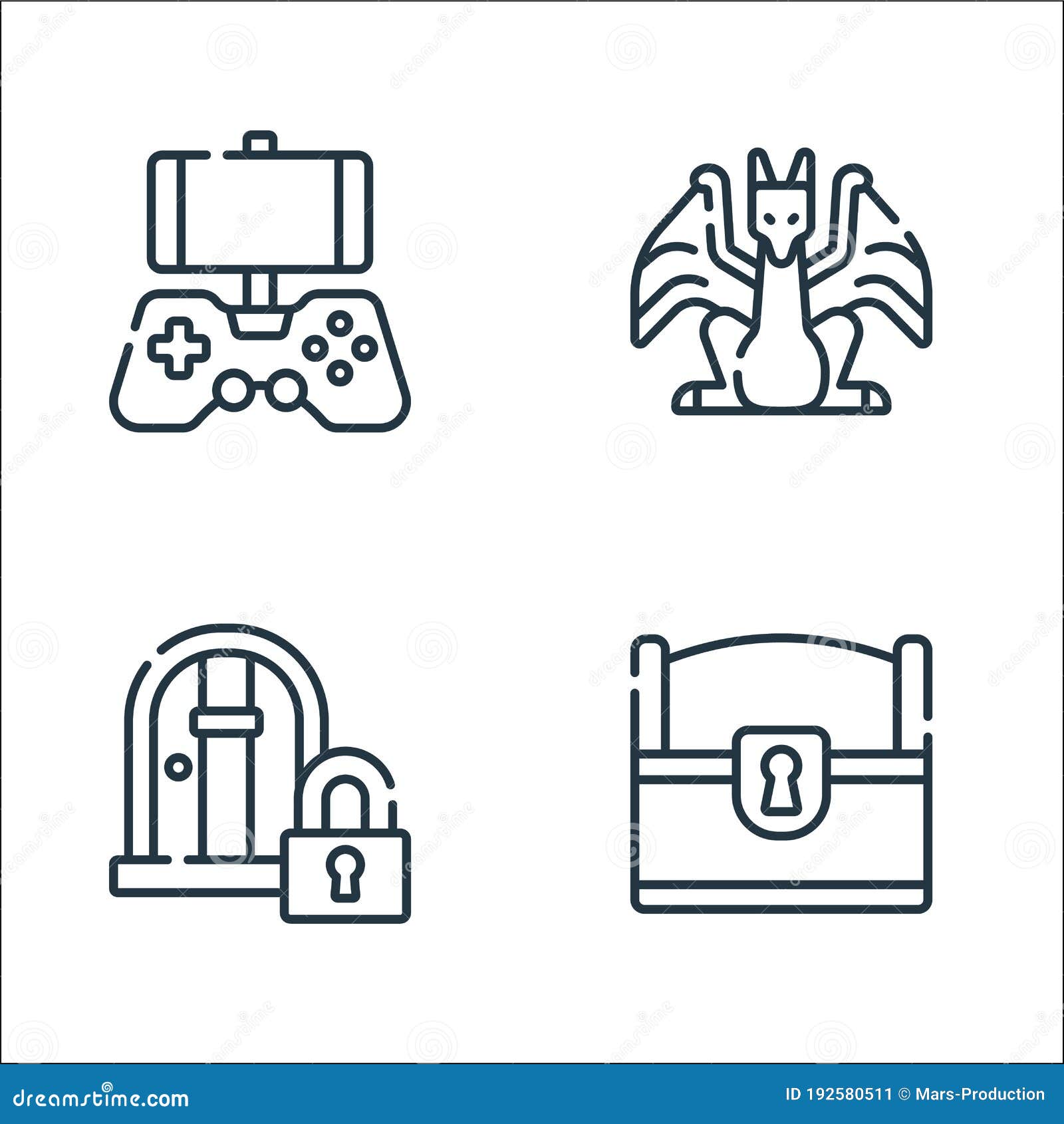 Videogame Line Icons. Linear Set Stock Vector - Illustration of home ...