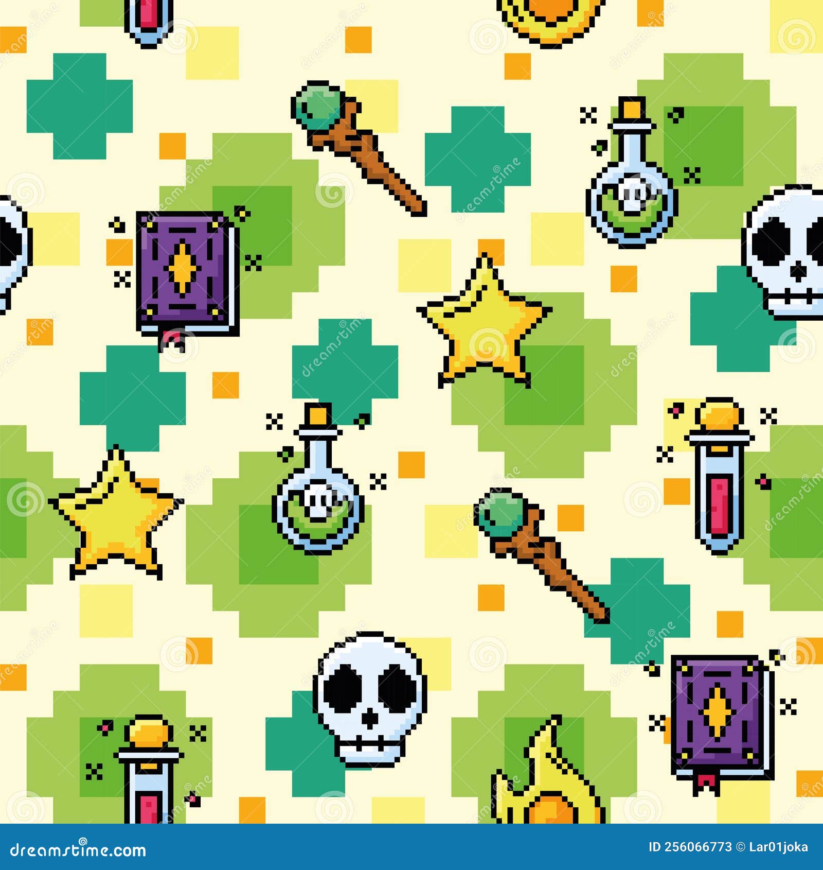 Videogame Seamless Pattern Background with Magic Icons Vector Stock ... Videogame Seamless Pattern Background with Magic Icons Vector Stock ...
