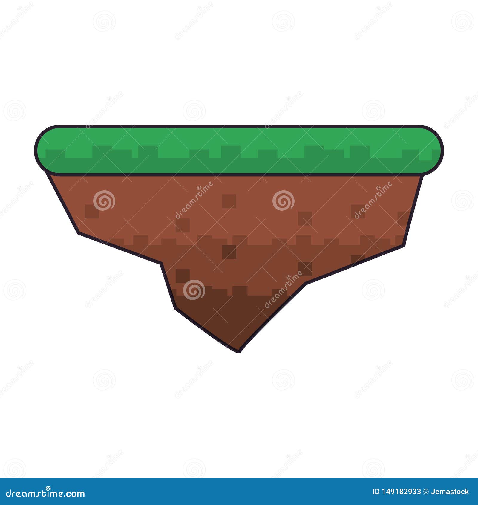 Videogame Terrain with Grass Isolated Cartoon Stock Vector ...