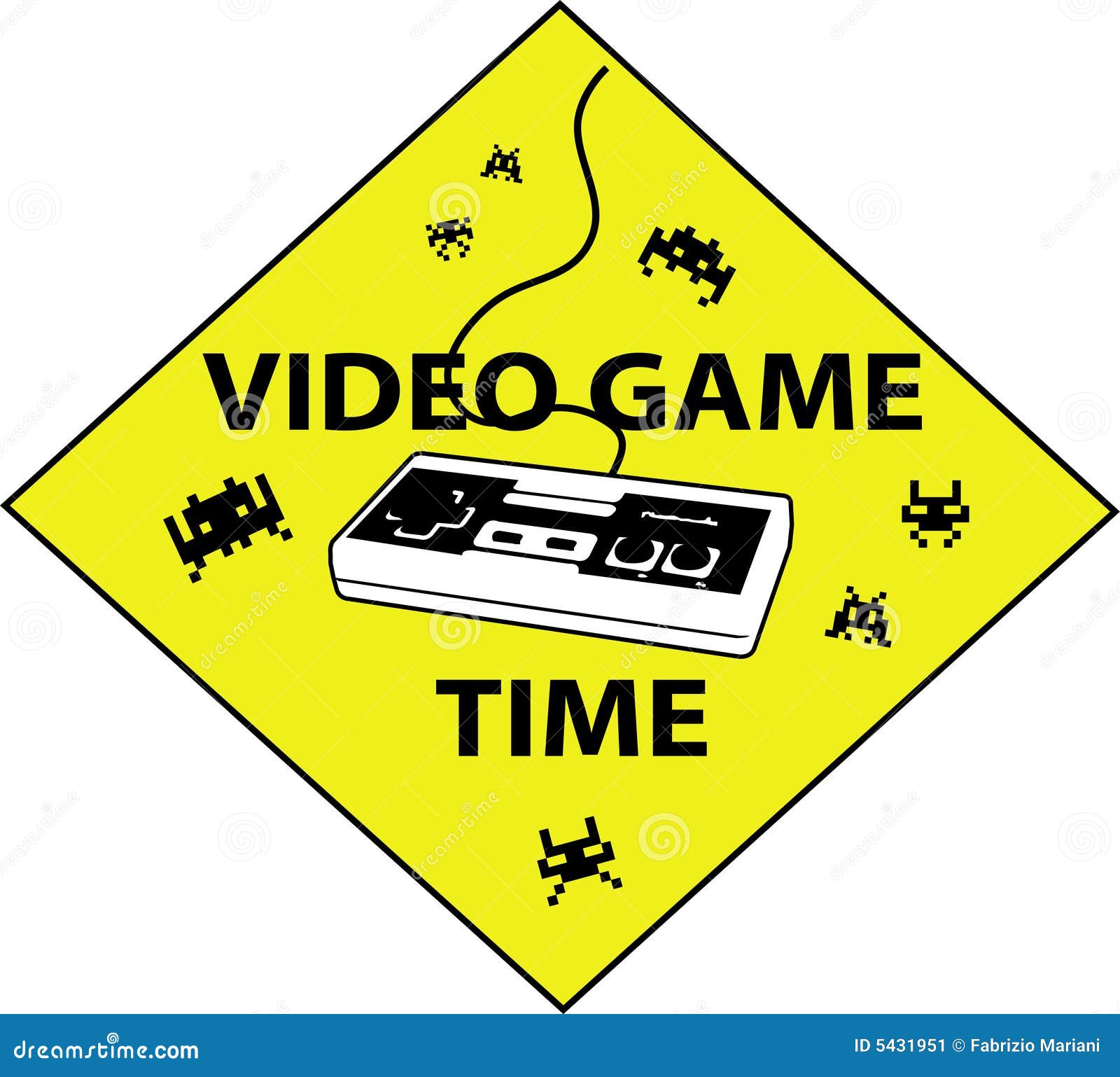 Videogame time sign stock vector. Illustration of emulator - 5431951