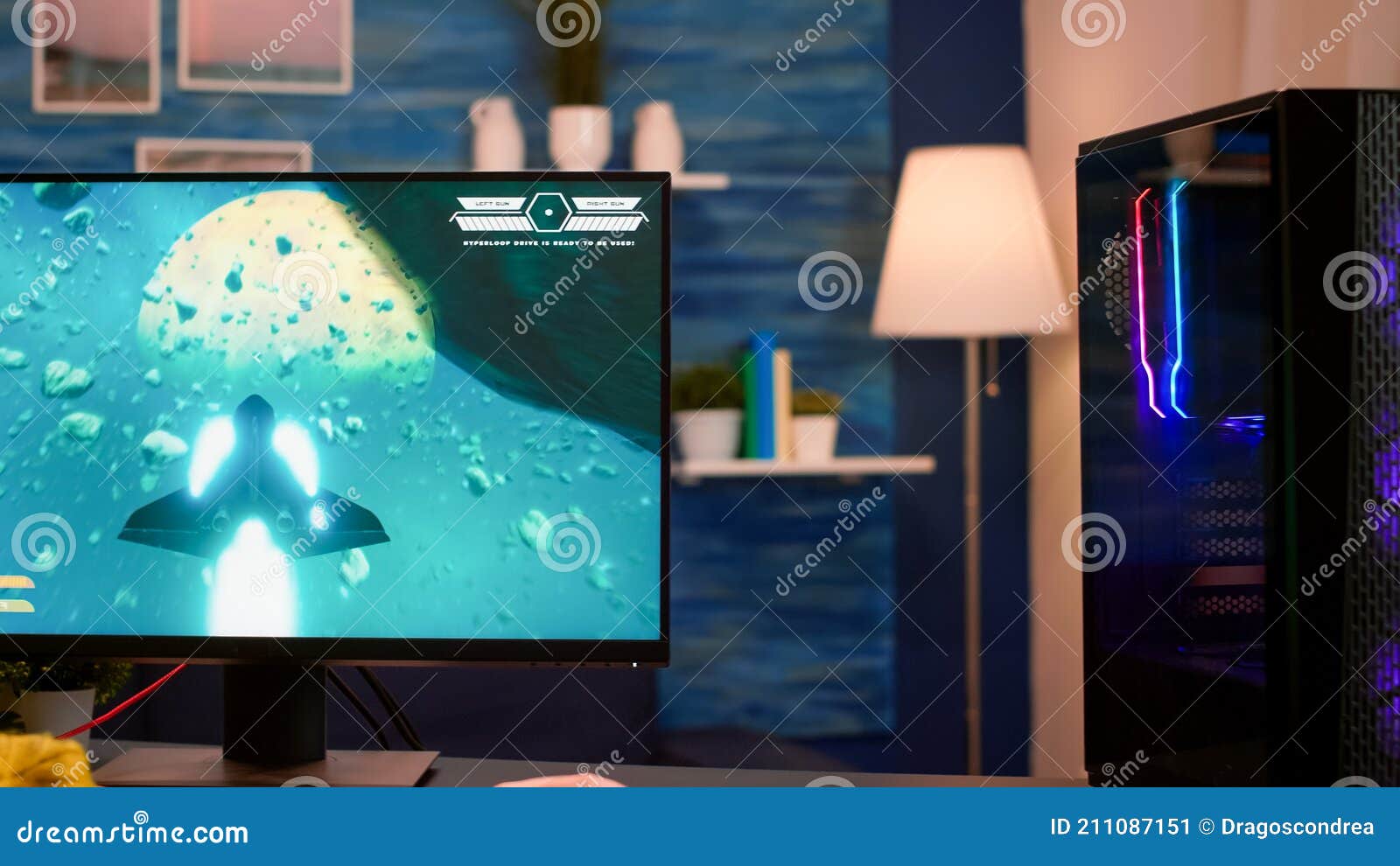 Videogamer Playing Graphics Cyber Space Sitting On Gaming Chair Royalty ...