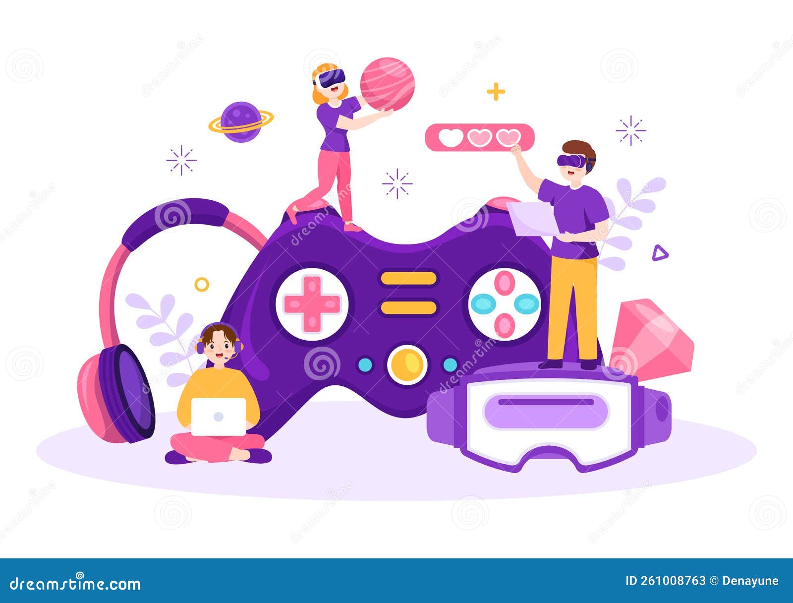 Videogioco Con Bambini Che Giocano a Videogame Controller Che ...