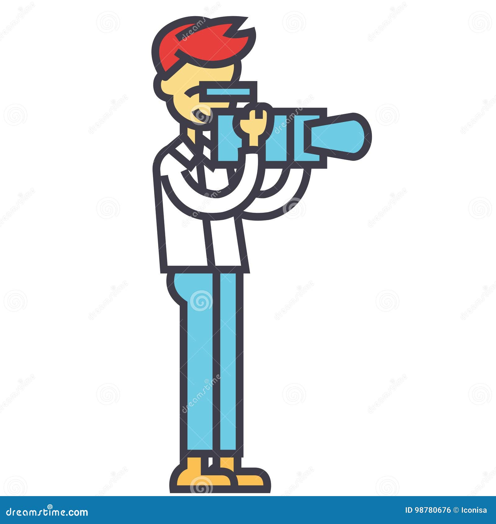 Videographer Linear Icon. Thin Line Illustration. Vector Isolated ...