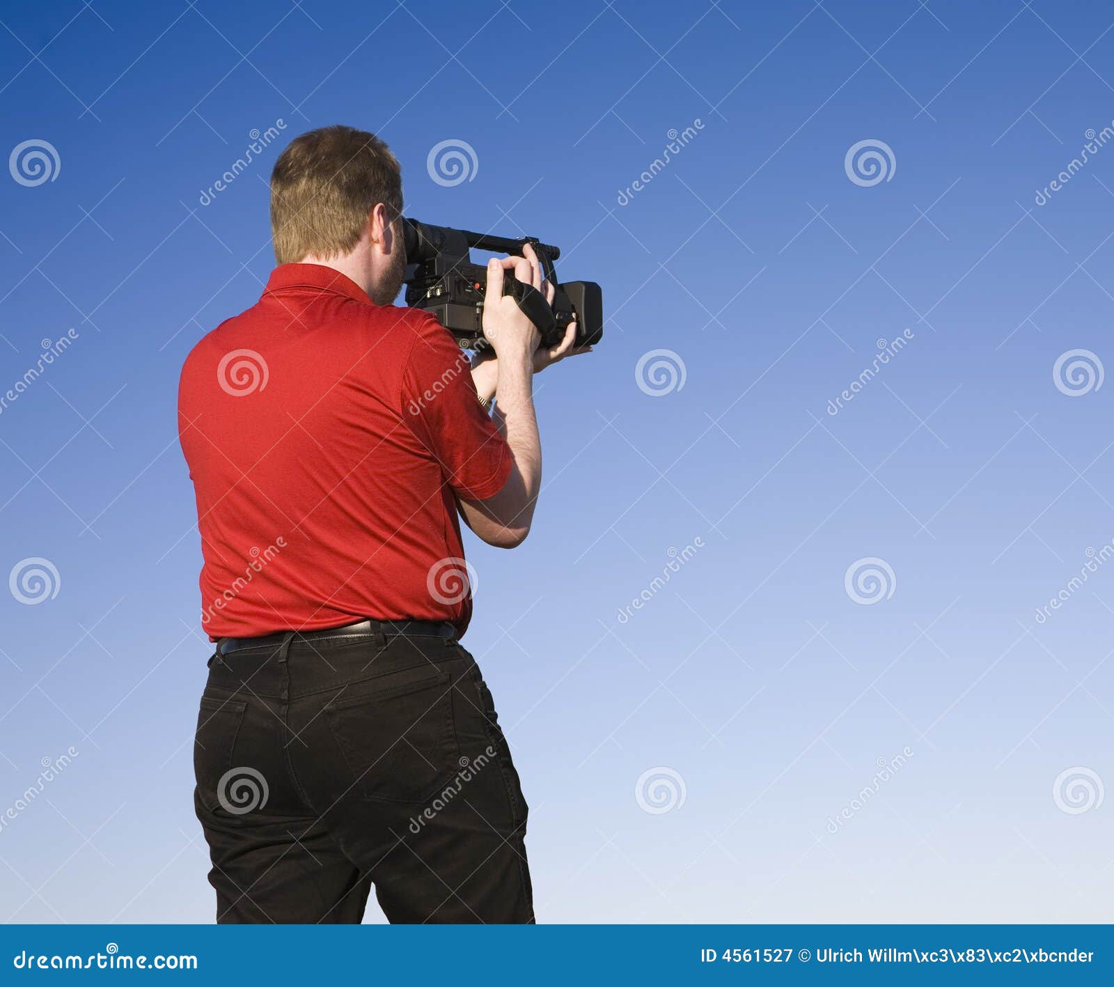 Videographer Shooting Footage Stock Image - Image of handheld, beard ...