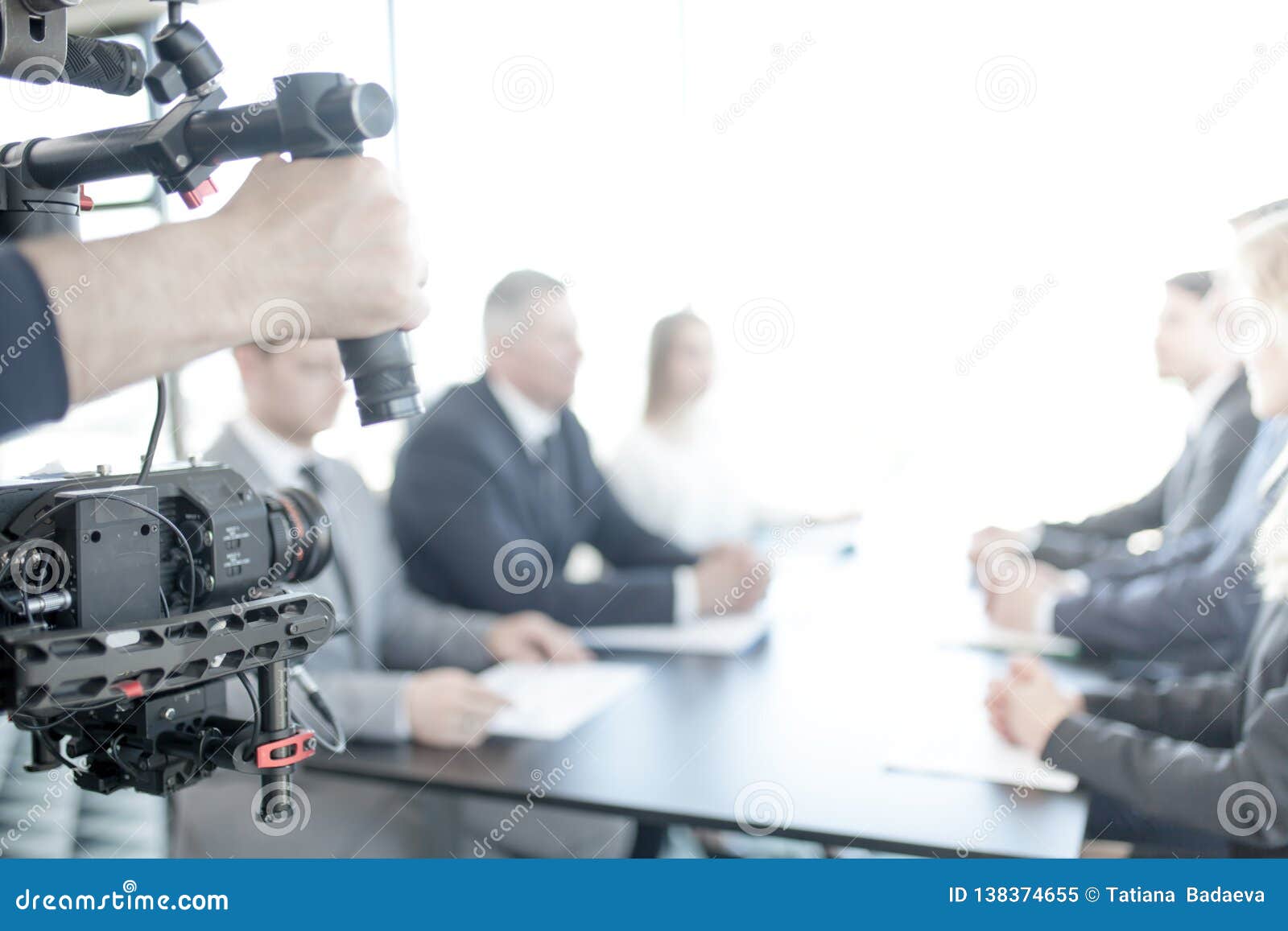 Videographer Making Video of Business People Stock Image - Image of ...
