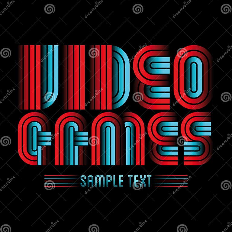 Videojuegos - Letras Del Vector Ilustración del Vector - Ilustración de ...