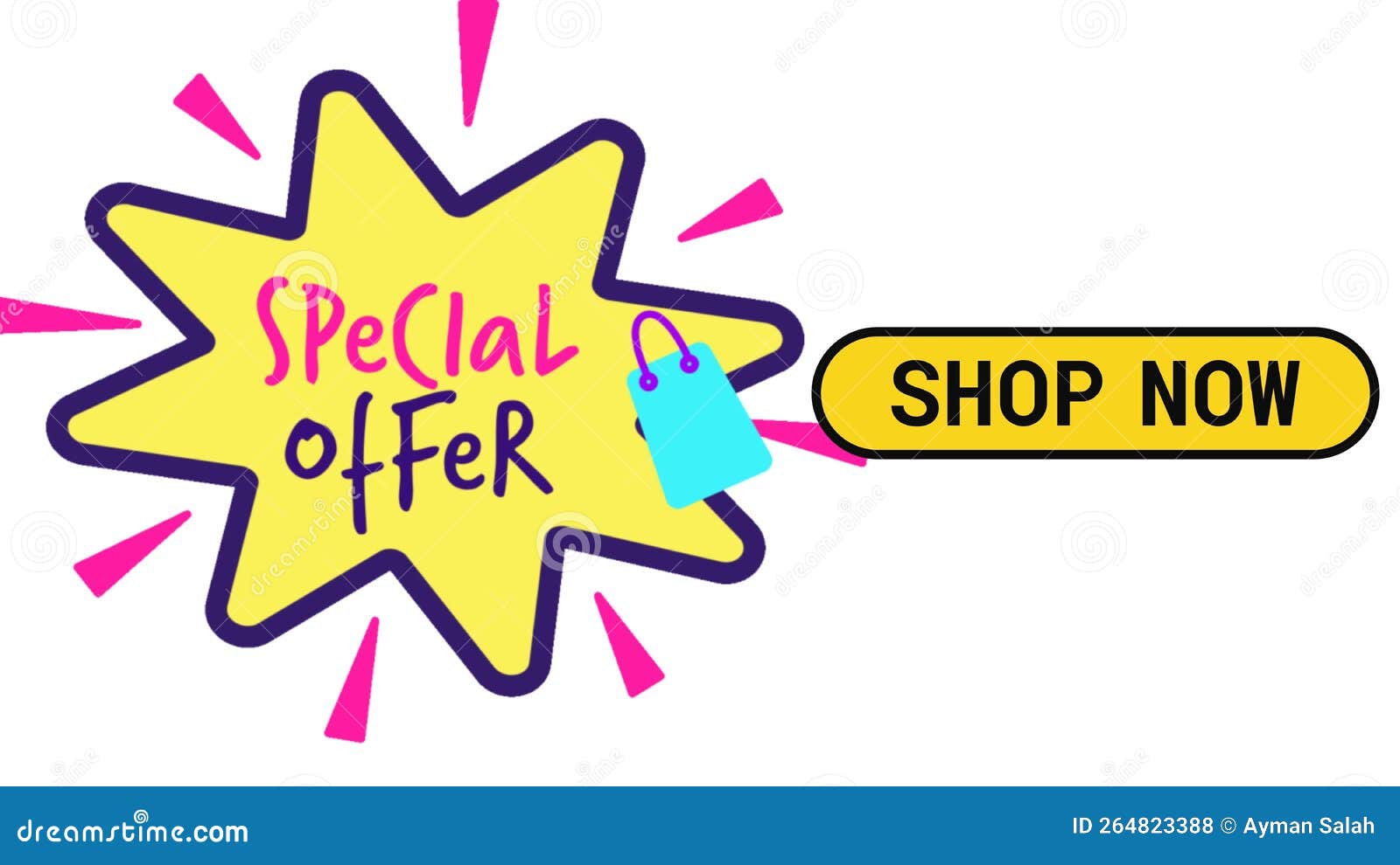 Yellow Special Offer, Shop Now Stock Illustration - Illustration of ...