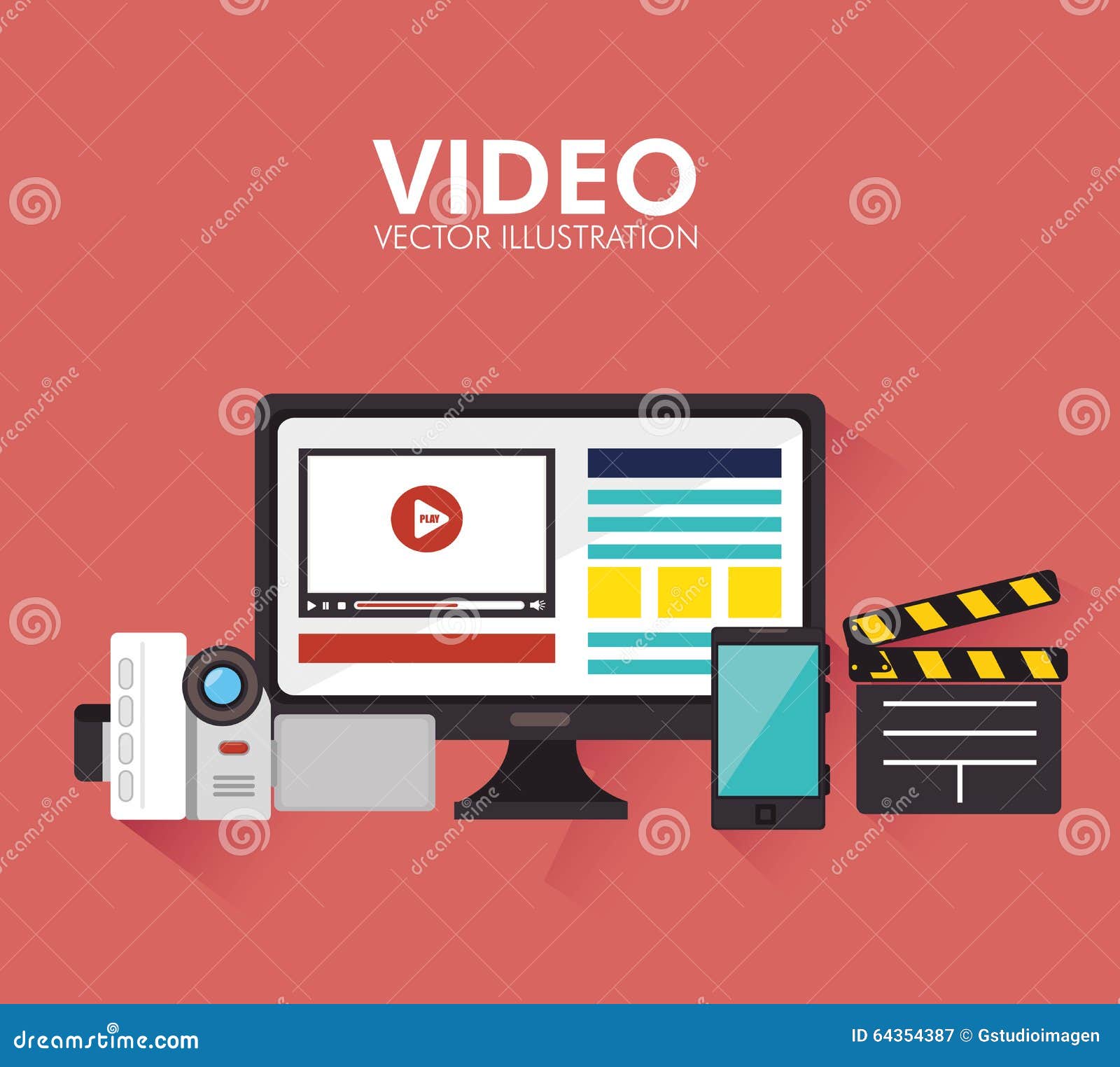 Videos and entertainment stock vector. Illustration of technology ...