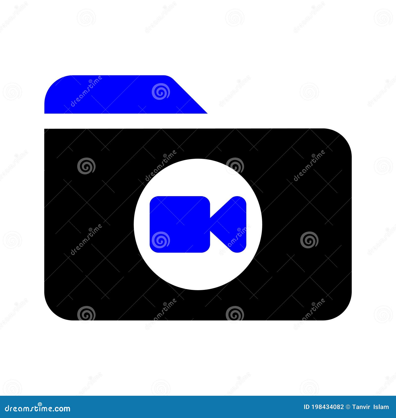 Videos Folder Icon stock vector. Illustration of open - 198434082