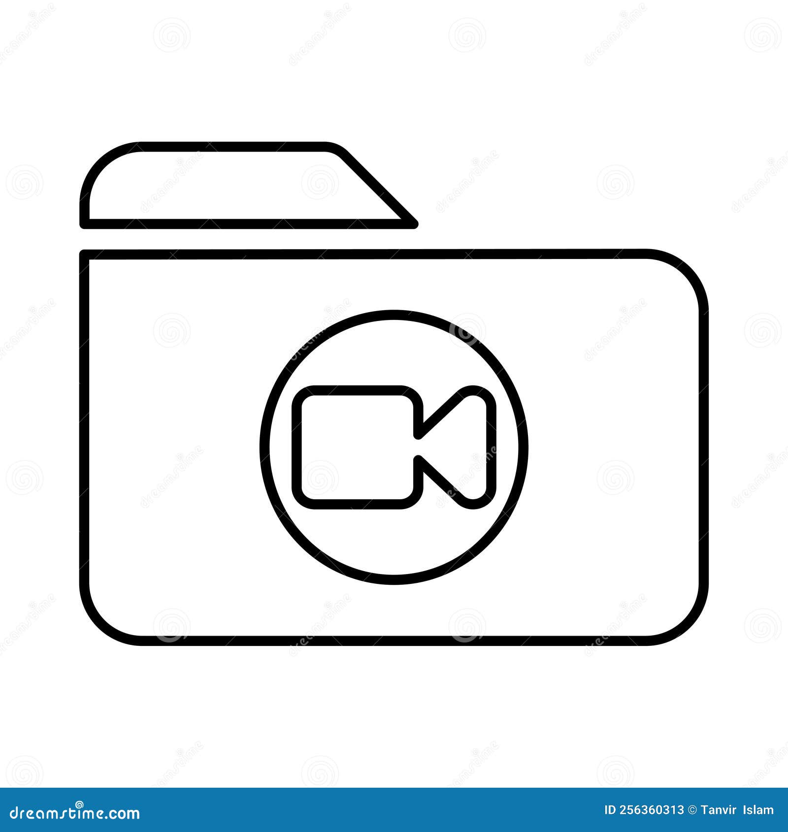 Videos Folder Icon stock vector. Illustration of designed - 256360313