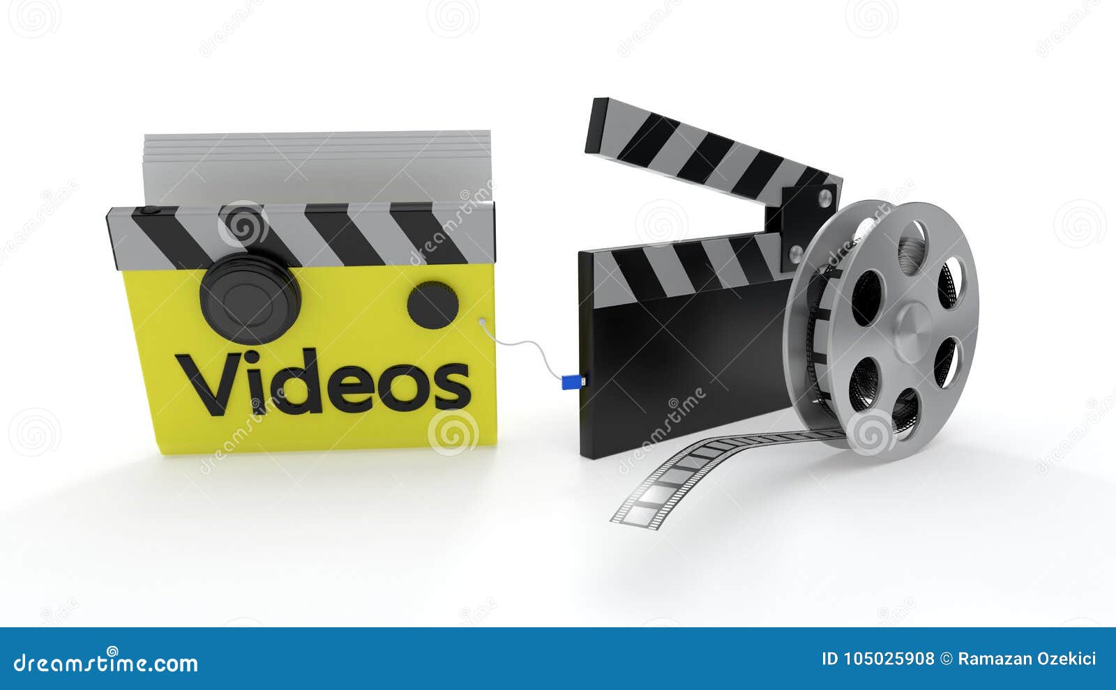 Videos Folder Symbols, 3d Rendering Stock Illustration - Illustration ...