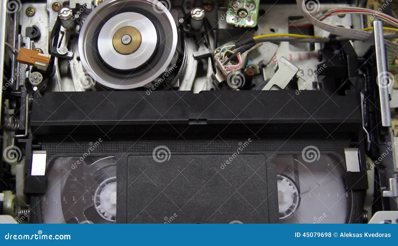 Videotape into the VCR stock footage. Video of information - 45079698