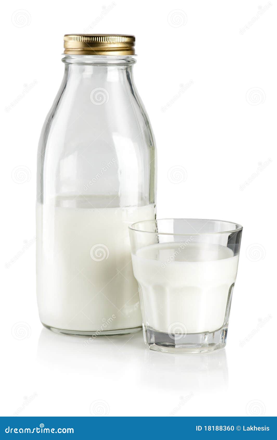 Vidrio De La Leche Y De La Botella Foto de archivo - Imagen de desayuno ...