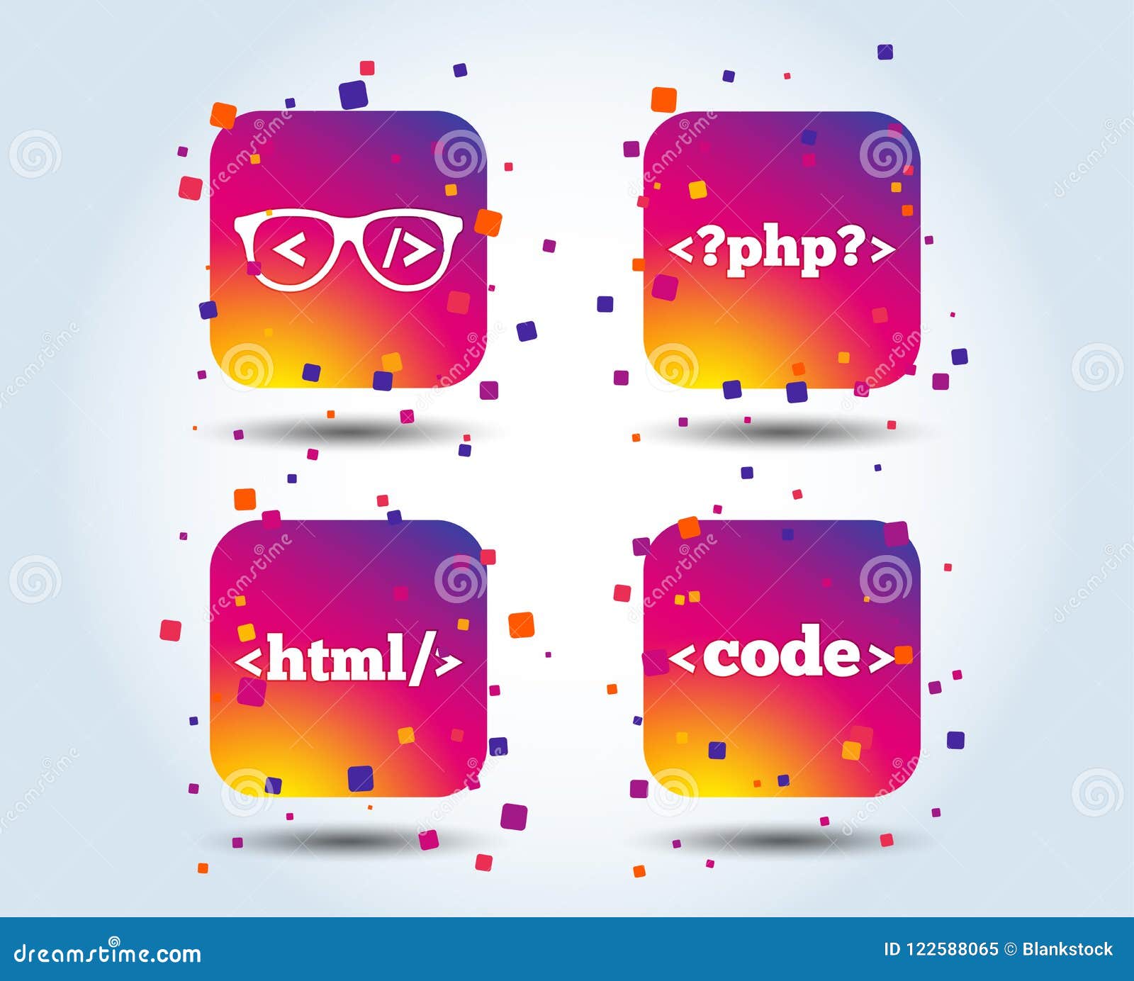 Vidrios Del Codificador Del Programador Lenguaje De Marcado Del HTML ...