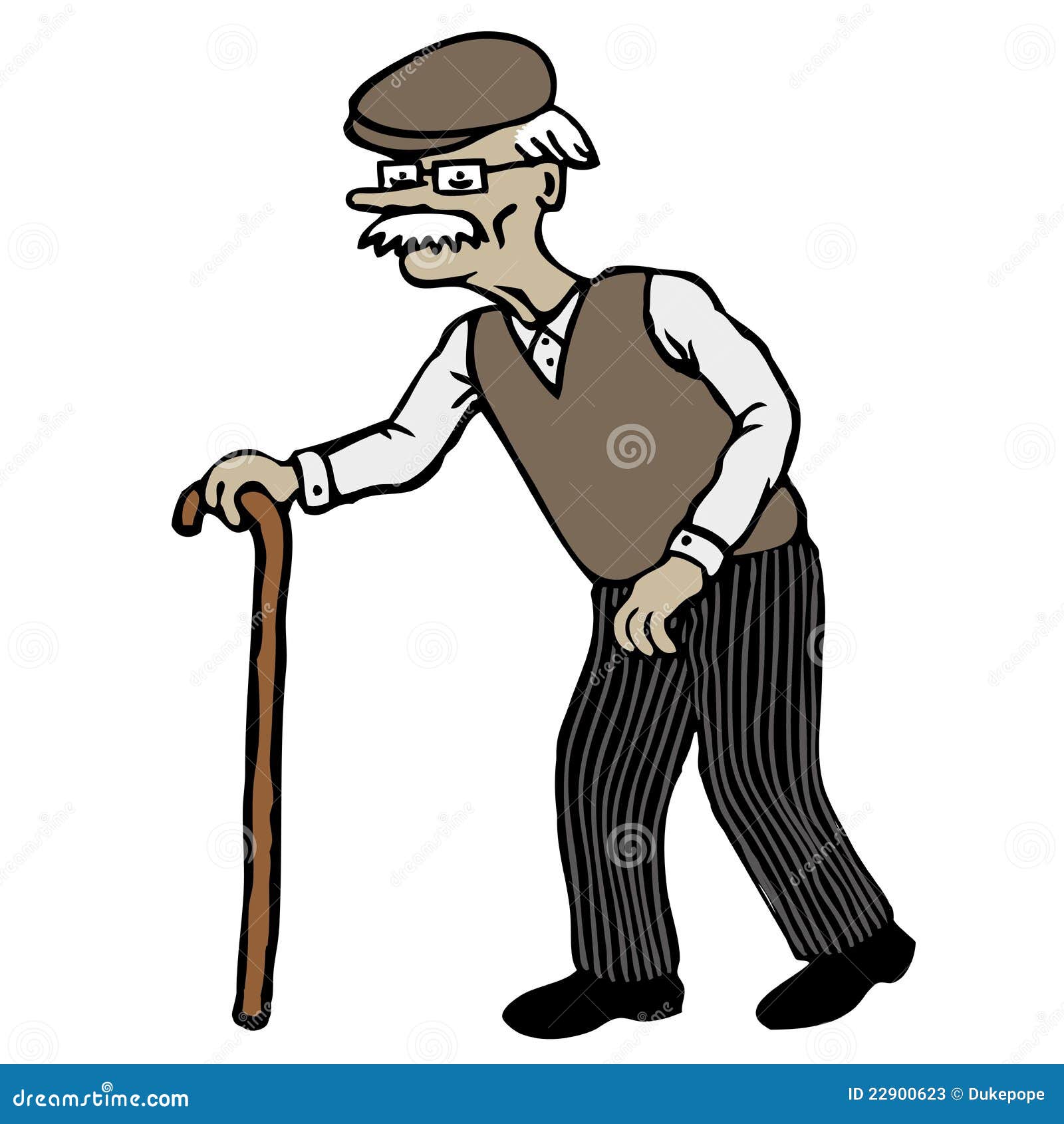 Vieil homme illustration de vecteur. Illustration du soin - 22900623