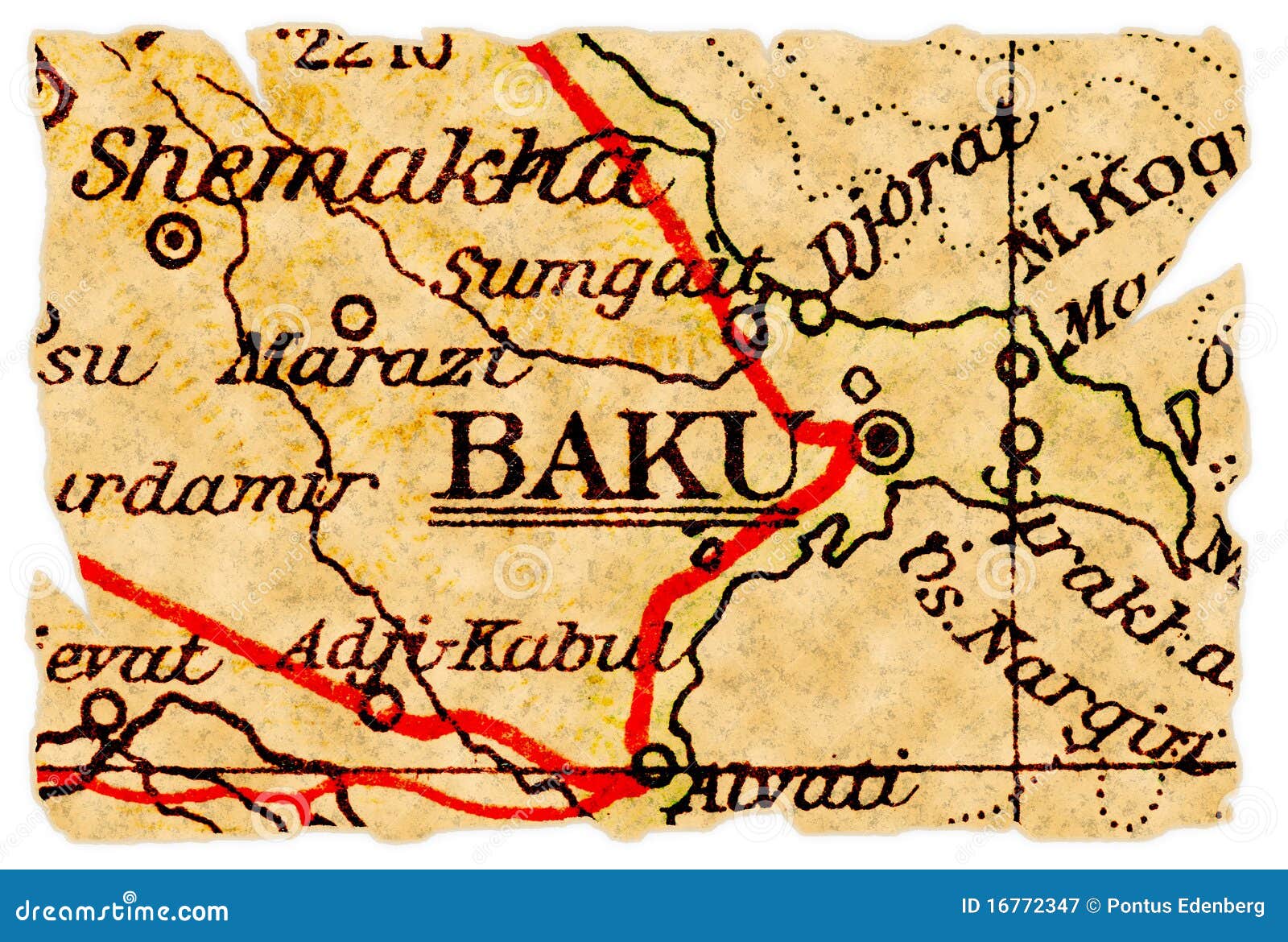 Vieille carte de Bakou image stock. Image du papier, course - 16772347
