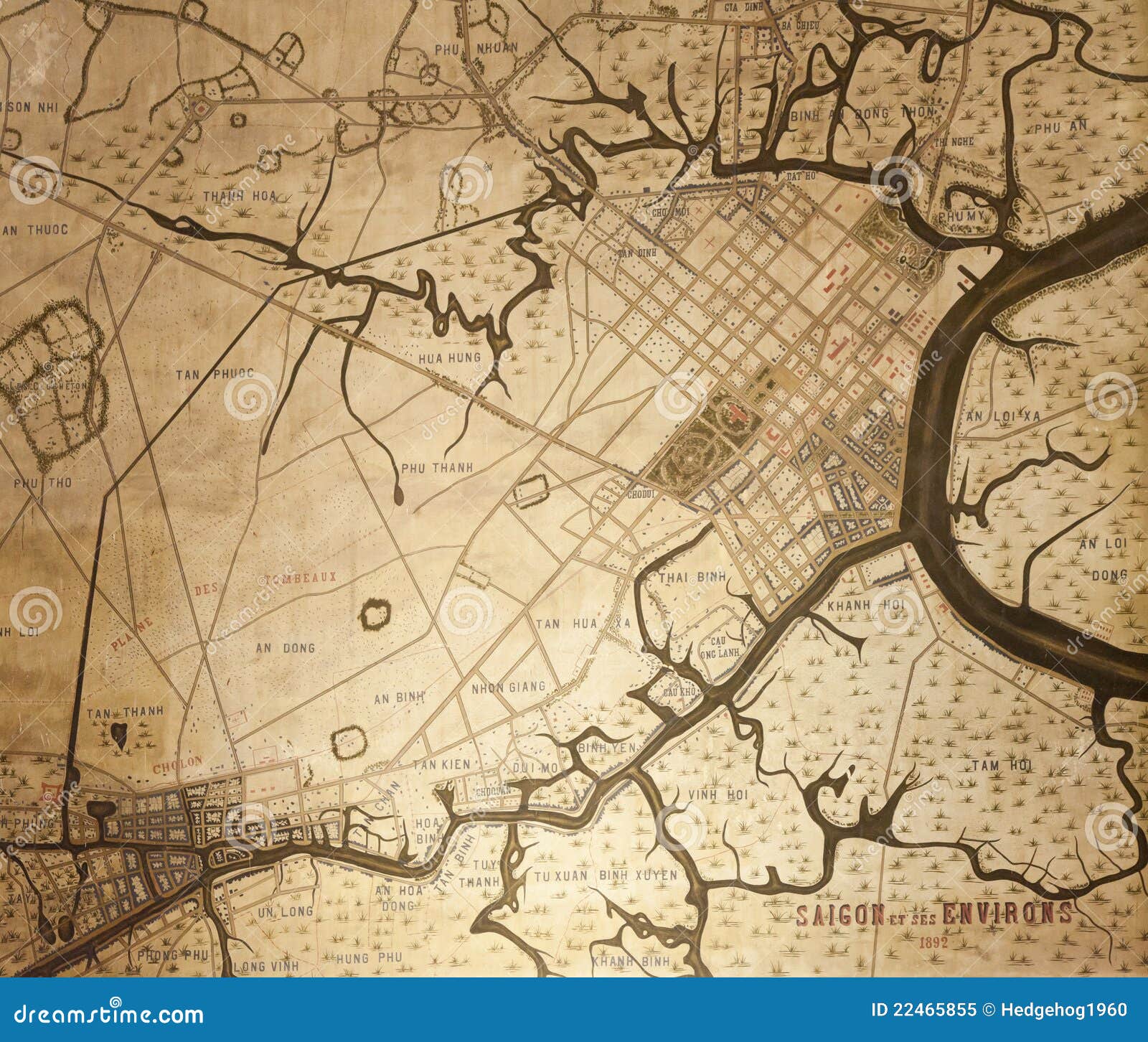 Vieille carte de Saigon image stock. Image du ville, vietnamien - 22465855