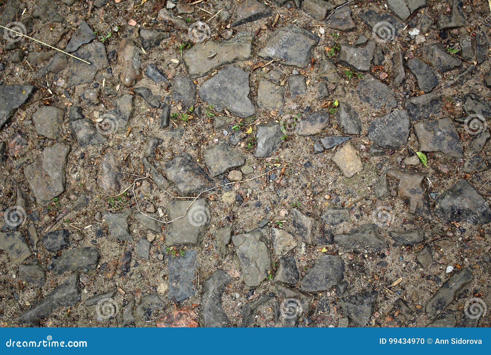 Vieille route en pierre photo stock. Image du bloc, boue - 99434970