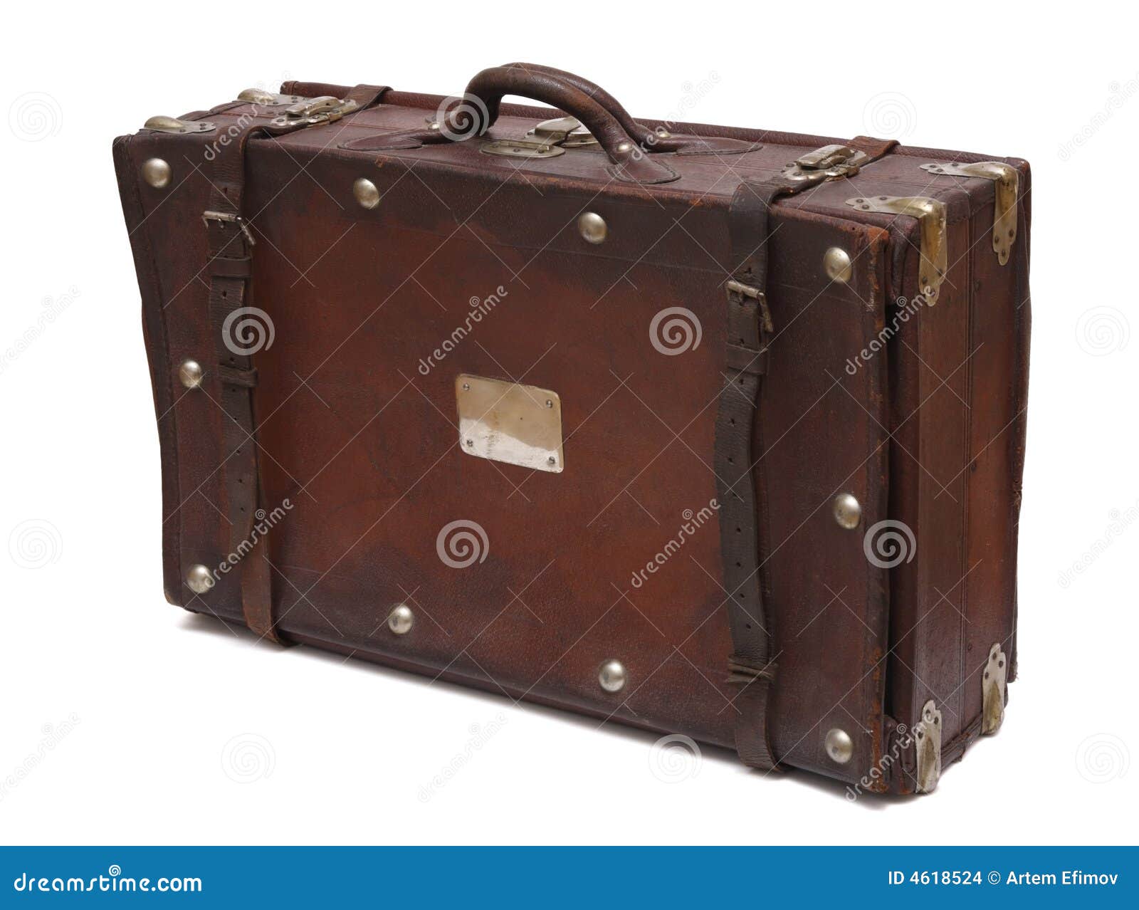 Vieille valise photo stock. Image du isolement, procès - 4618524
