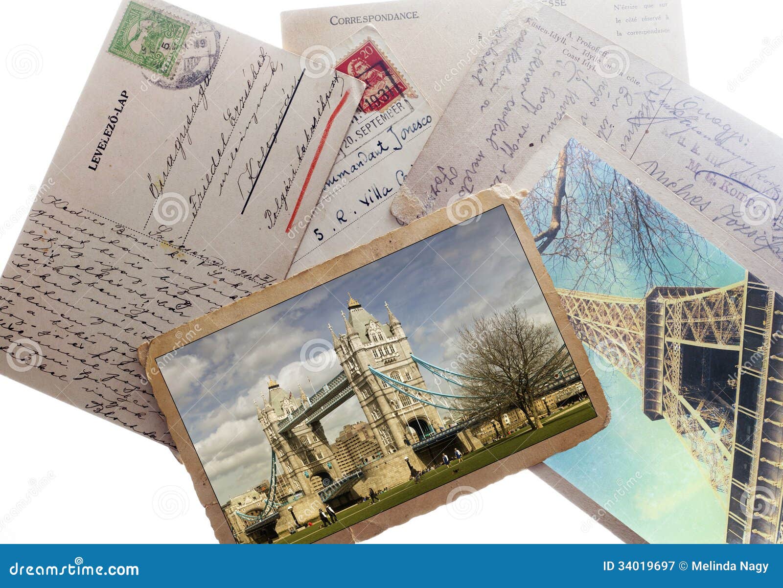 Vieilles Cartes Postales De Vintage Photographie éditorial - Image du ...