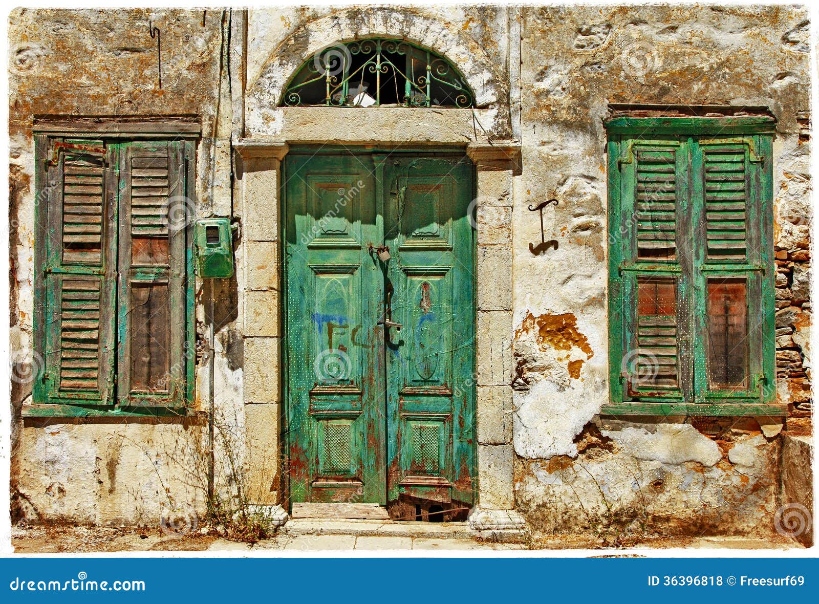 Vieilles portes. Grèce photo stock. Image du artistique - 36396818