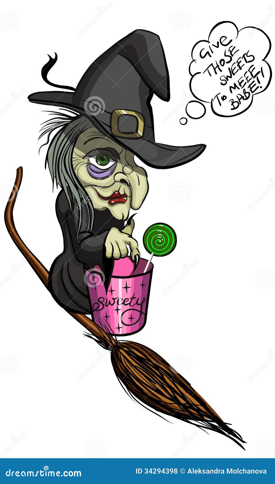 Vieja Bruja Fea De Halloween Ilustración del Vector - Ilustración de ...