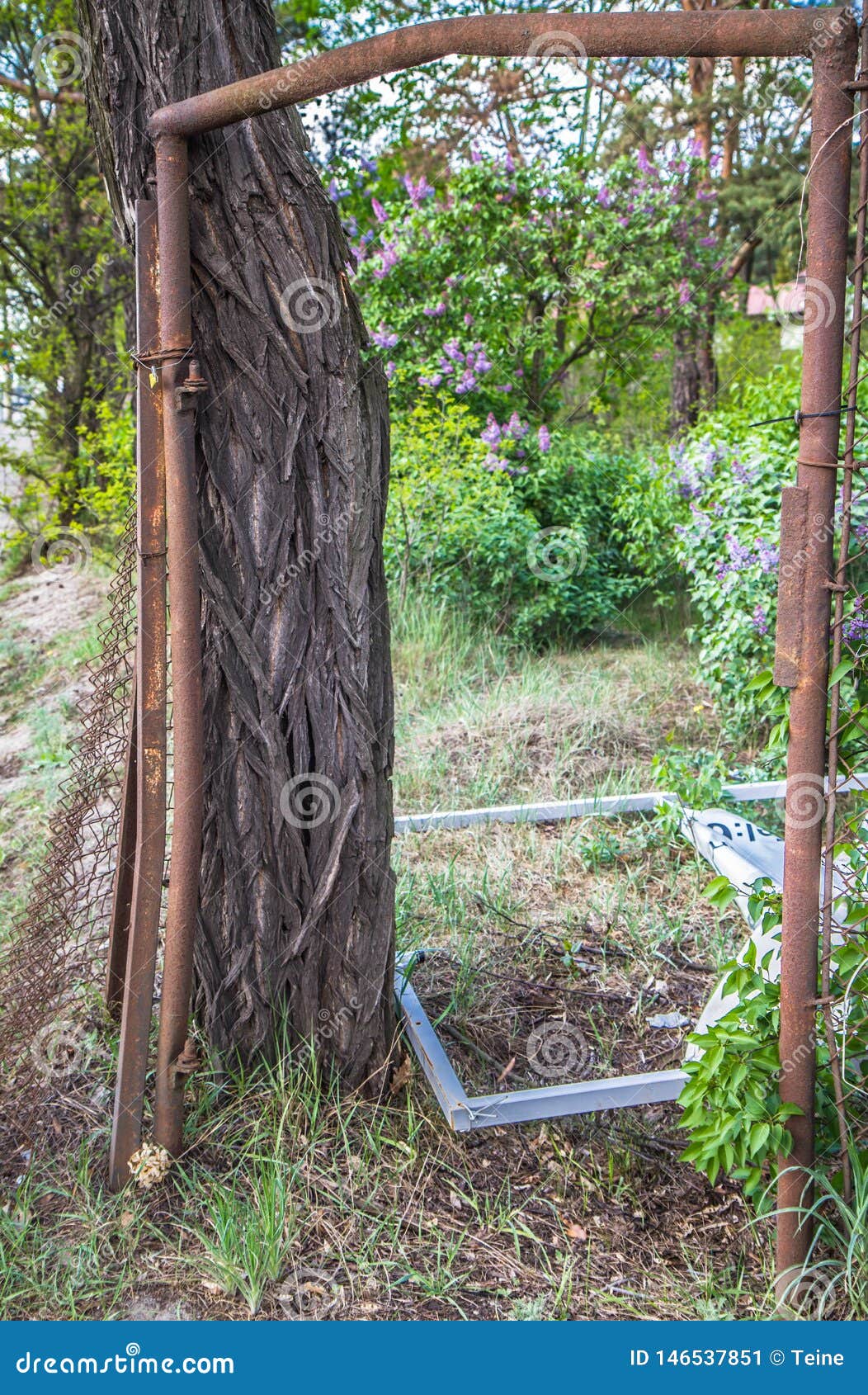 Vieja puerta da?ada imagen de archivo. Imagen de salida - 146537851