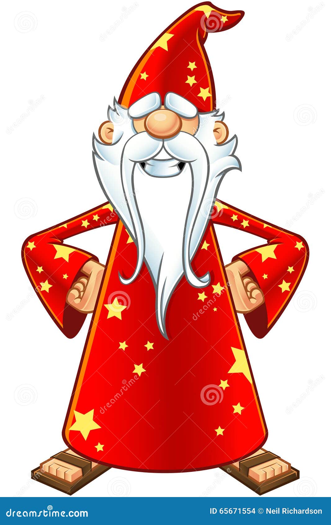 Viejo Carácter Rojo Del Mago Ilustración del Vector - Ilustración de ...