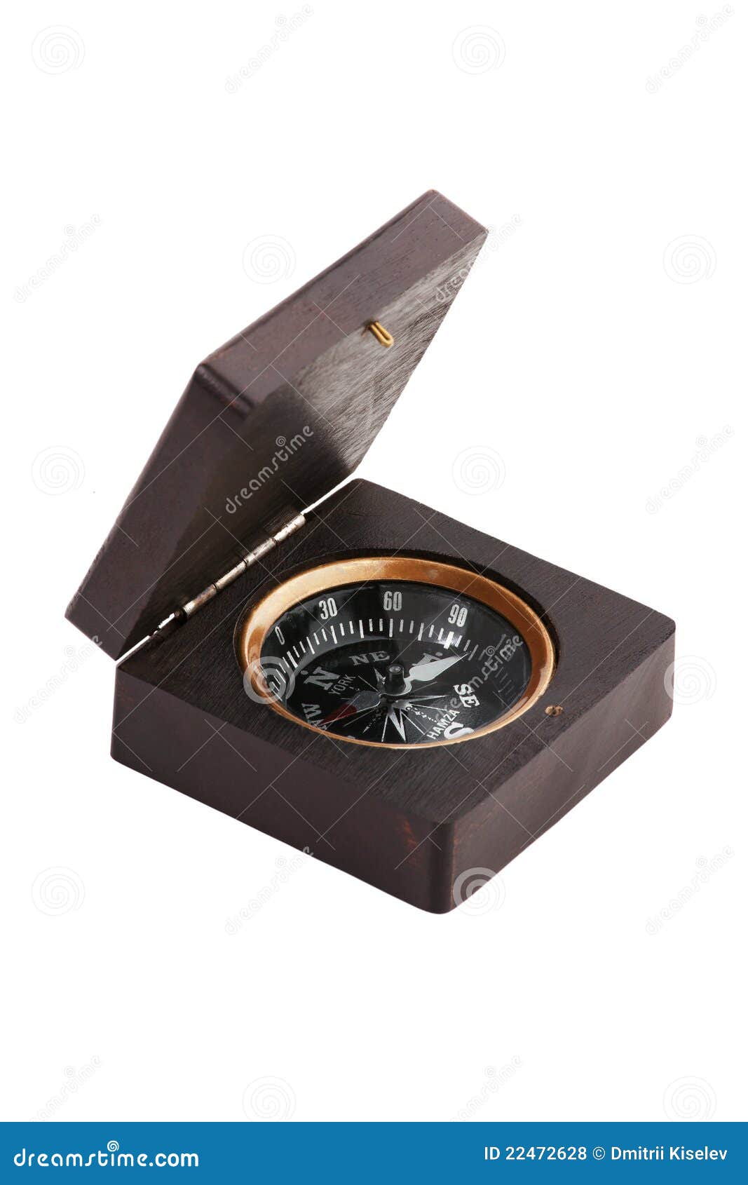 Viejo Compás En Una Envoltura De Madera Foto de archivo - Imagen de ...
