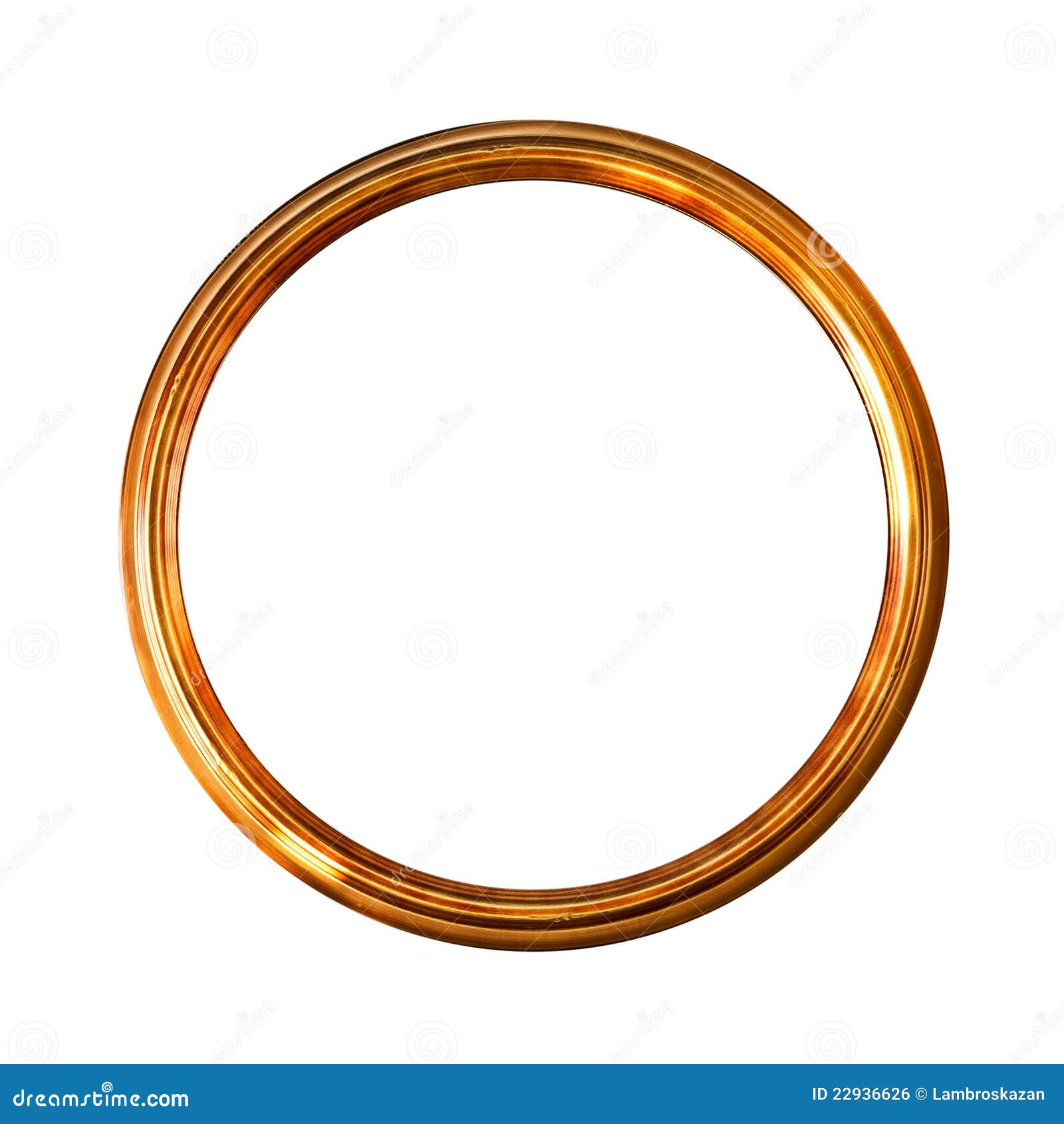 Viejo Marco De Oro Redondo, Aislado En Blanco Foto de archivo - Imagen ...