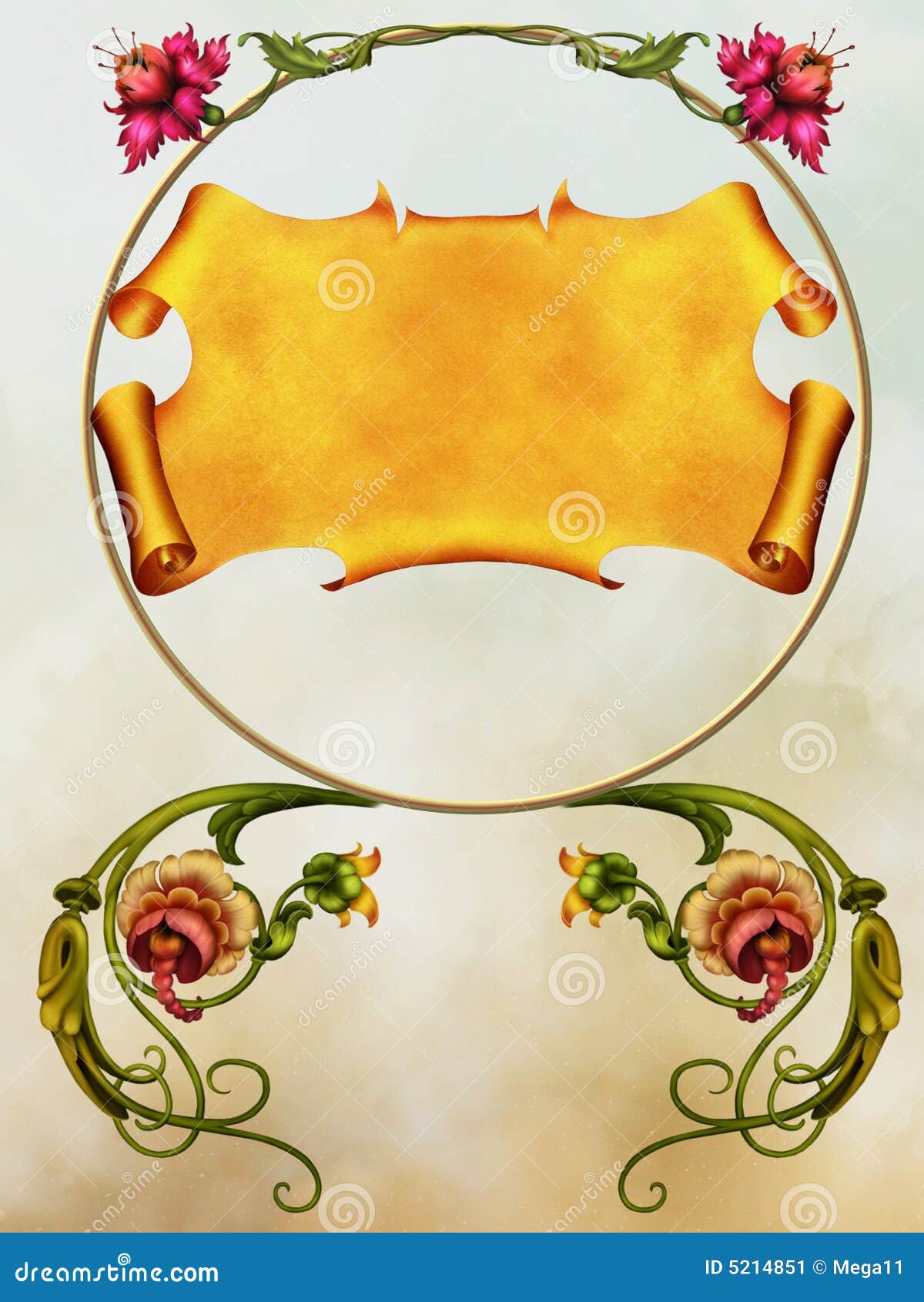 Viejo marco del pergamino stock de ilustración. Ilustración de boda ...