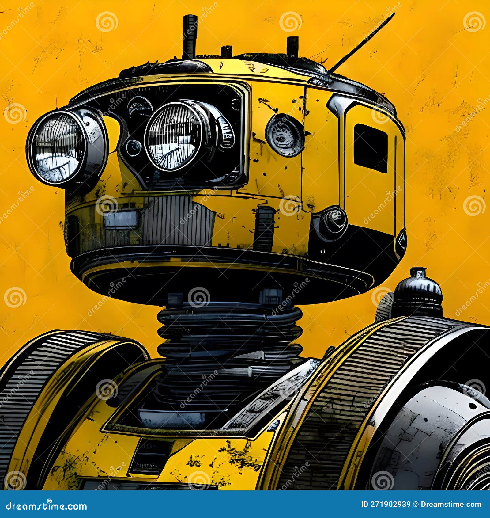 Viejo Robot Androide Oxidado Stock de ilustración - Ilustración de ...