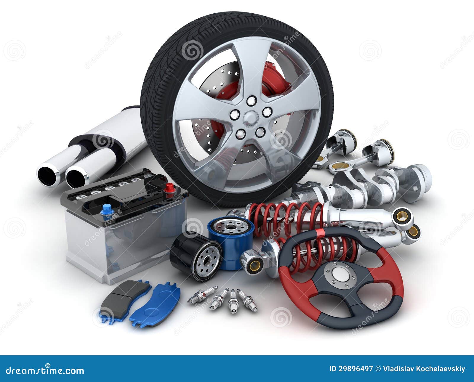 Autoteile stock abbildung. Illustration von auto, seitenruder - 29896497