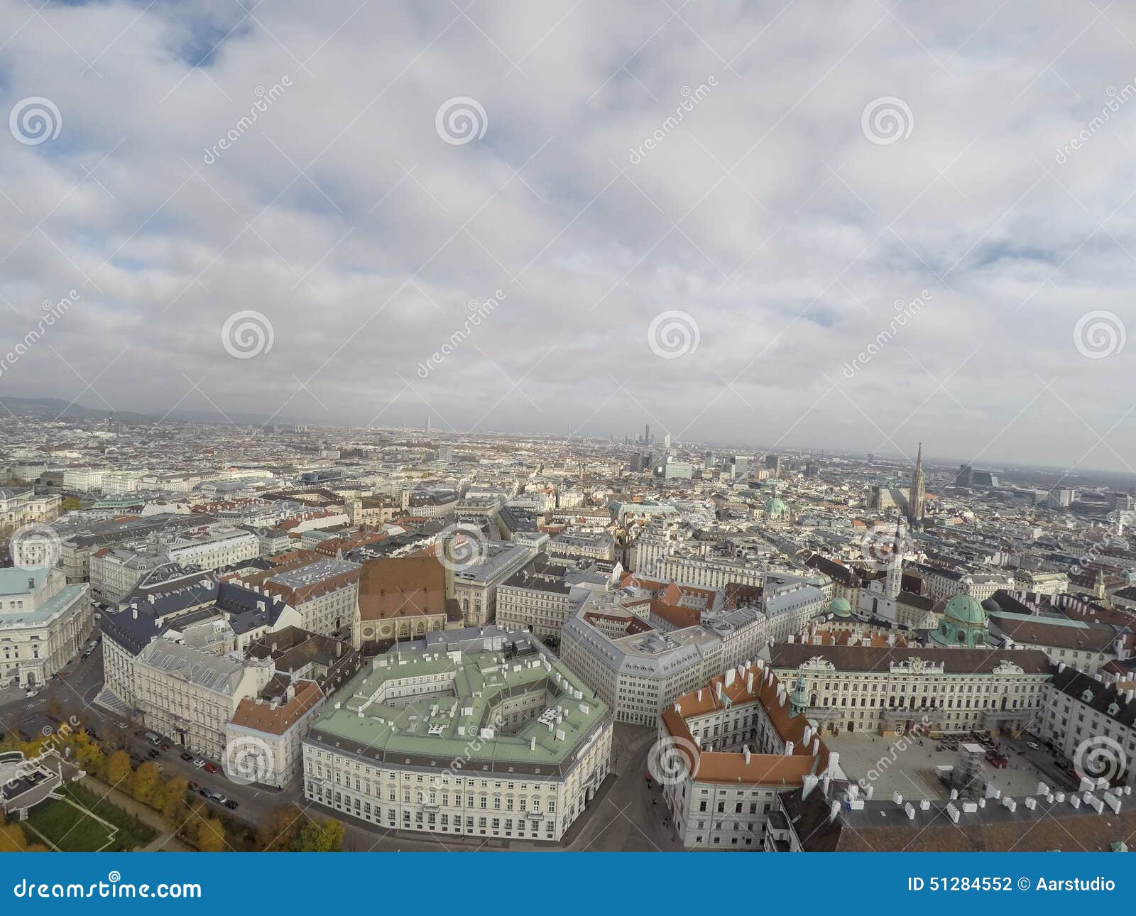 Vienna from above stock photo. Image of locations, aerial - 51284552