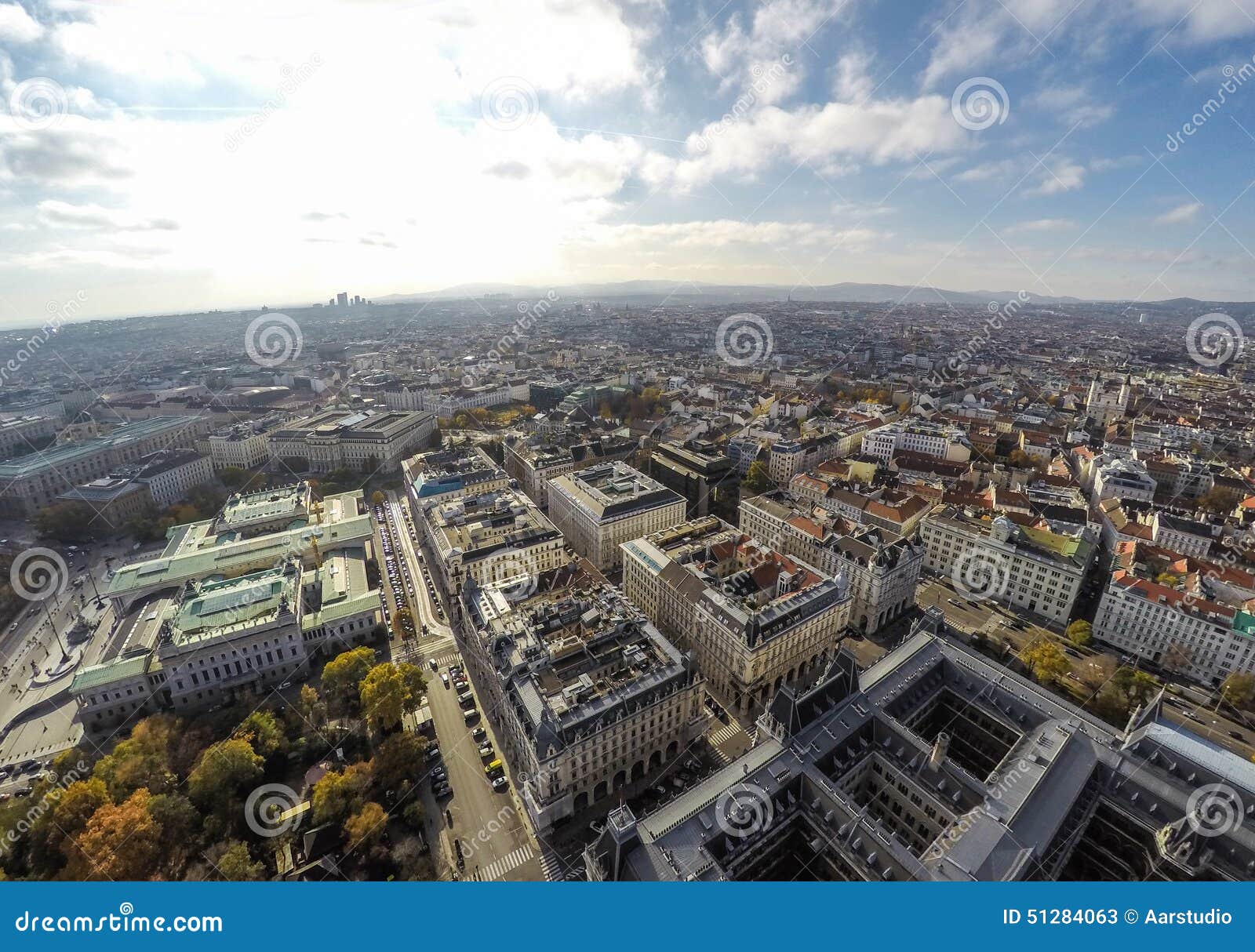 Vienna from above stock image. Image of cityscape, houses - 51284063
