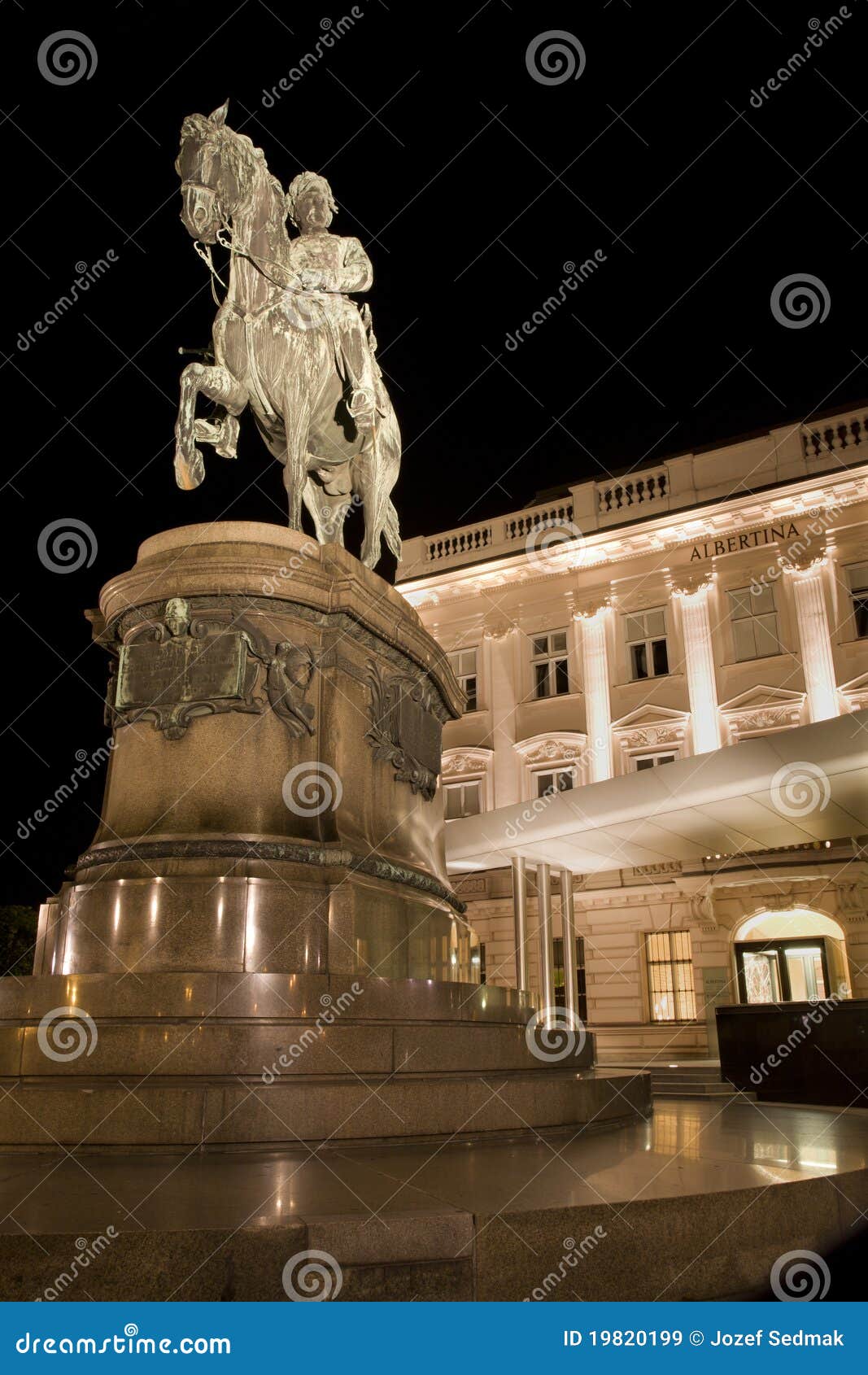 Vienna - Albertina Gallery and Archduke Albrecht Stock Image - Image of ...