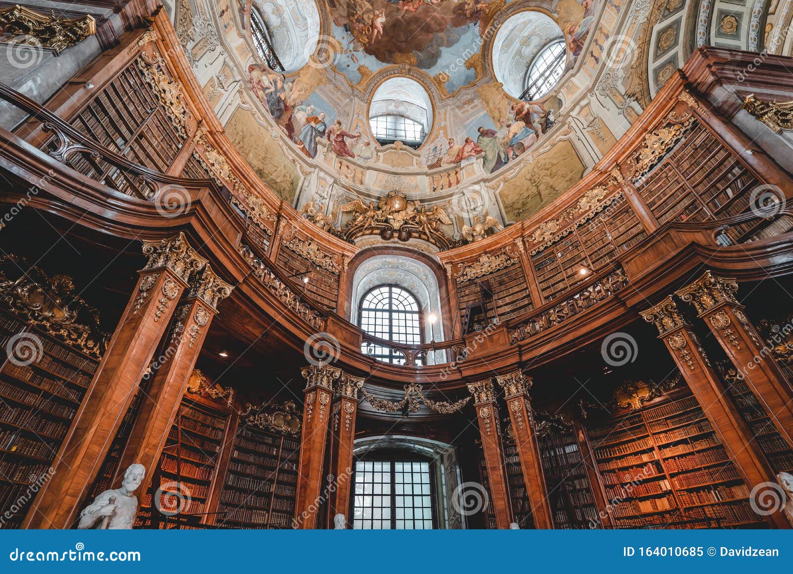 Vienna, Austria - April 28, 2019: the Ceiling Paintings at Prunksaal ...