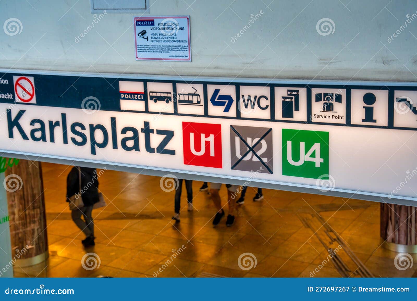 Vienna, Austria - August 22, 2022: People Walk in the Subway Station ...