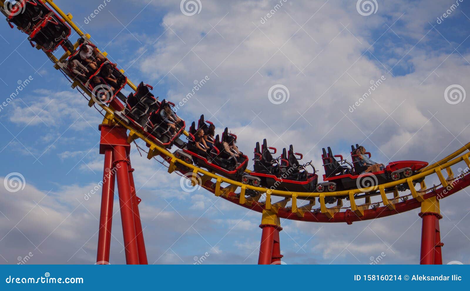 VIENNA, AUSTRIA - AUGUST 16, 2019 - Roller Coaster Ride in Amusement ...