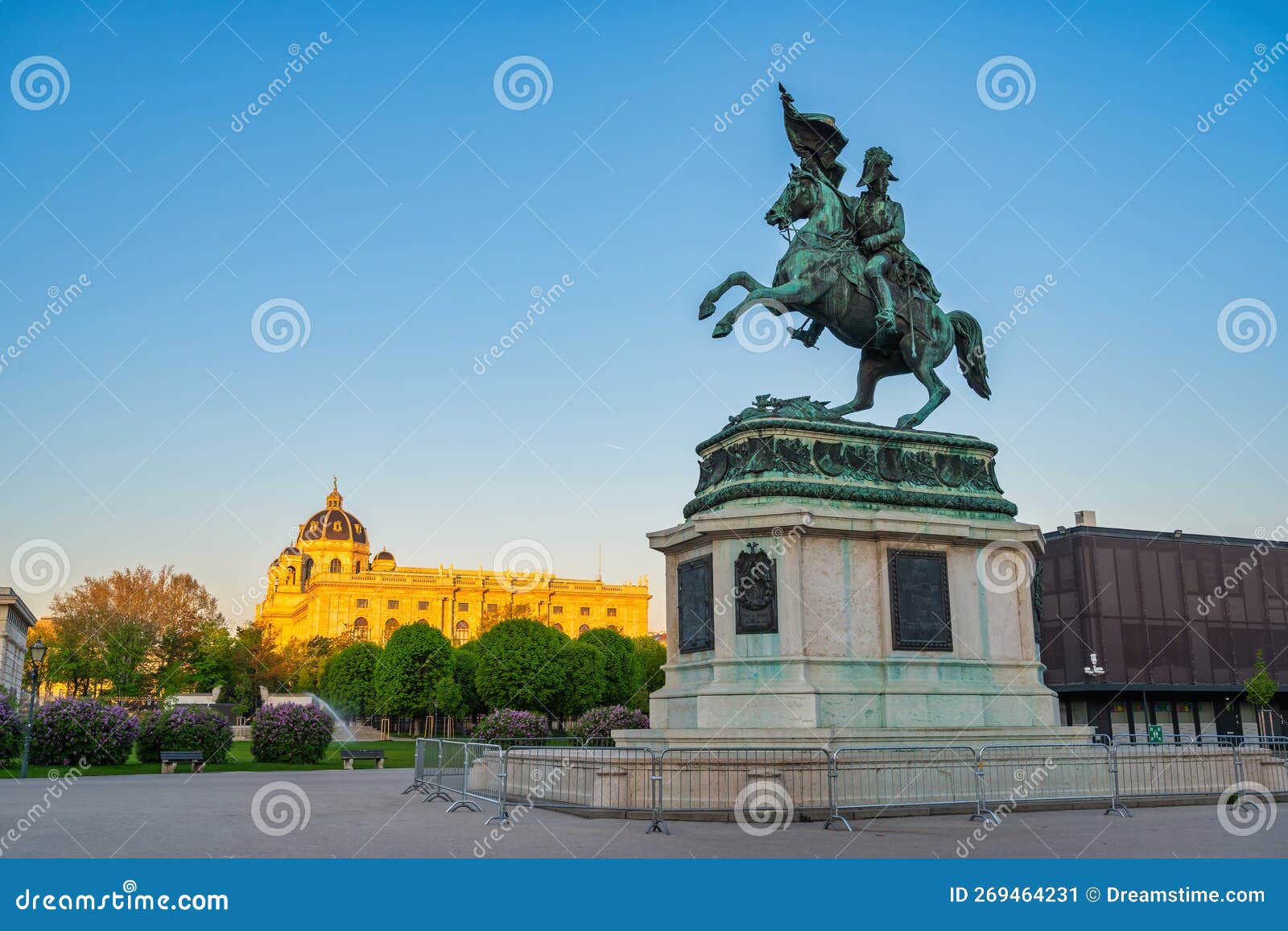 Vienna Austria at Heldenplatz and Equestrian Statue Stock Image - Image ...