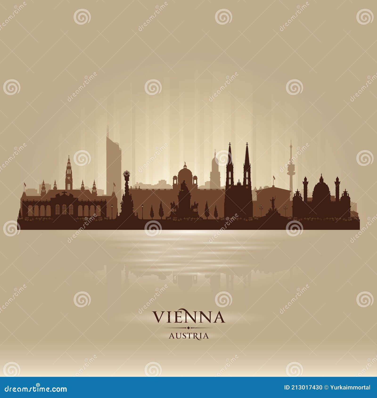 Vienna Austria City Skyline Vector Silhouette Stock Vector ...