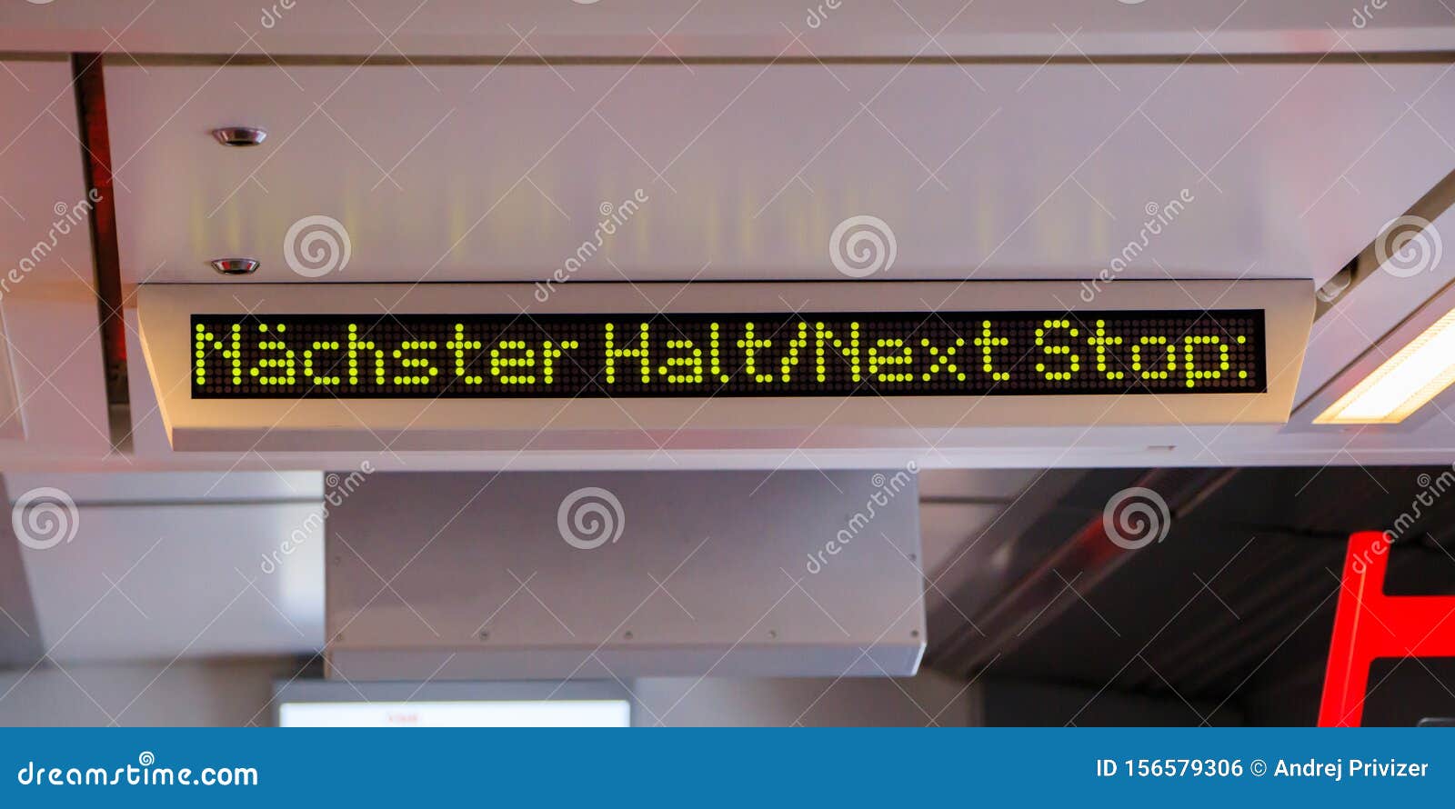 S-Bahn, Next Stop Sign, Vienna, Austria Editorial Photo - Image of ...