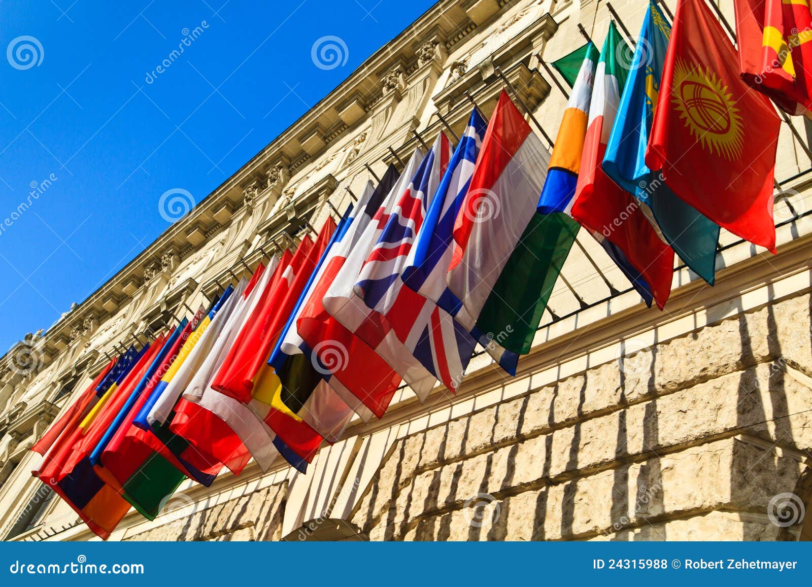 Vienna, Austria - International Set of Flags Stock Photo - Image of ...